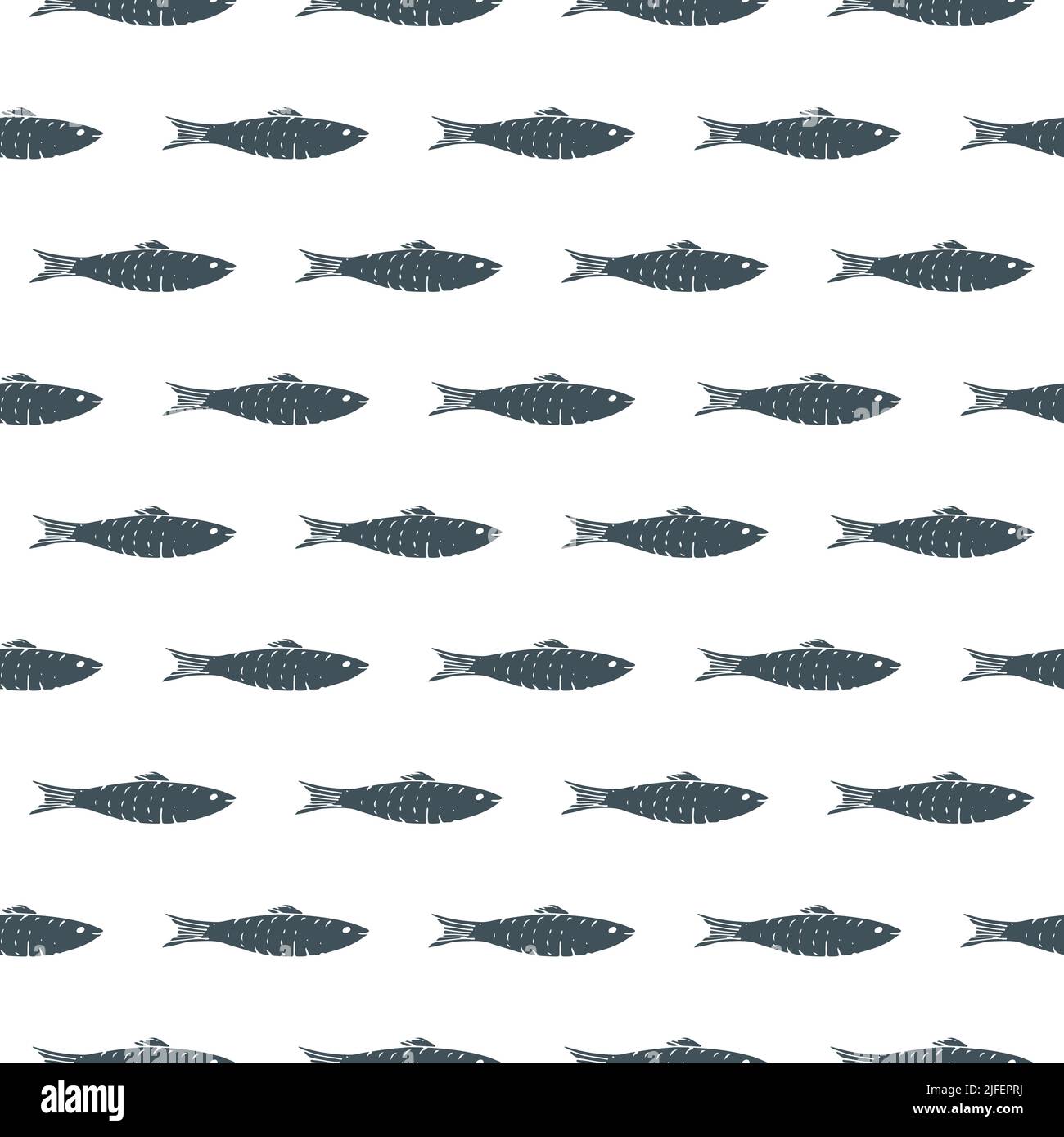 Fish Seamless pattern. Fish Cartoon doodle, Vector illustration Stock ...