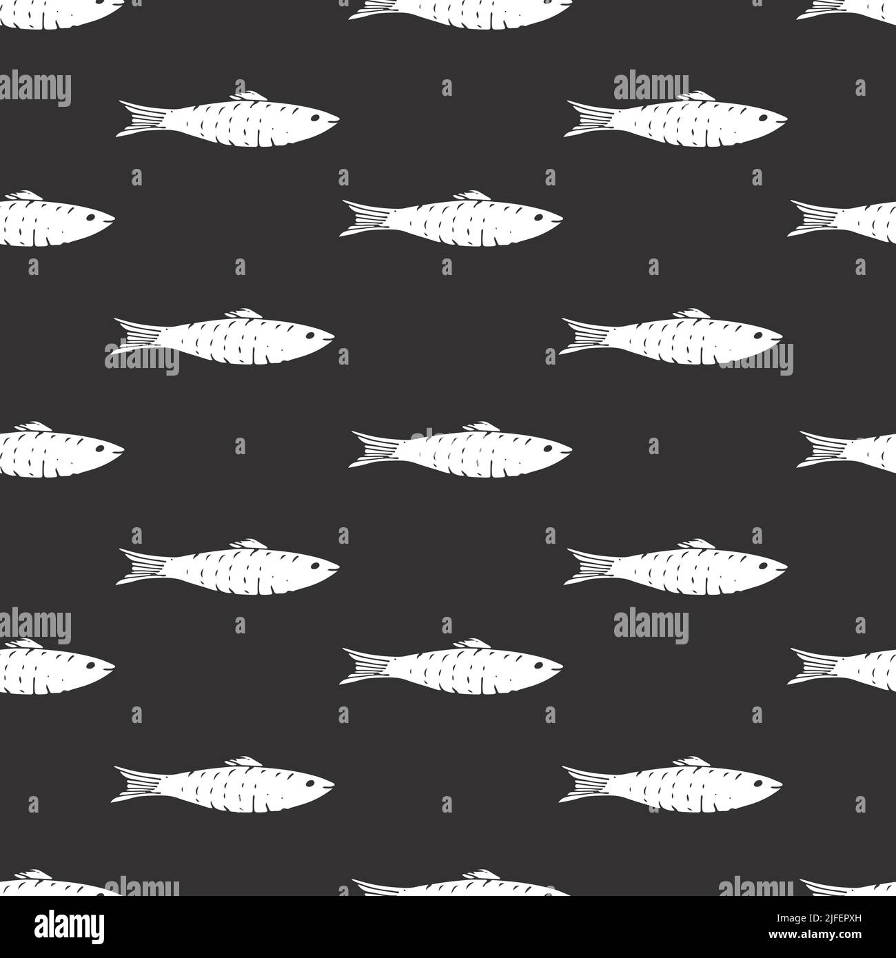 Fish Seamless pattern. Fish Cartoon doodle, Vector illustration Stock ...