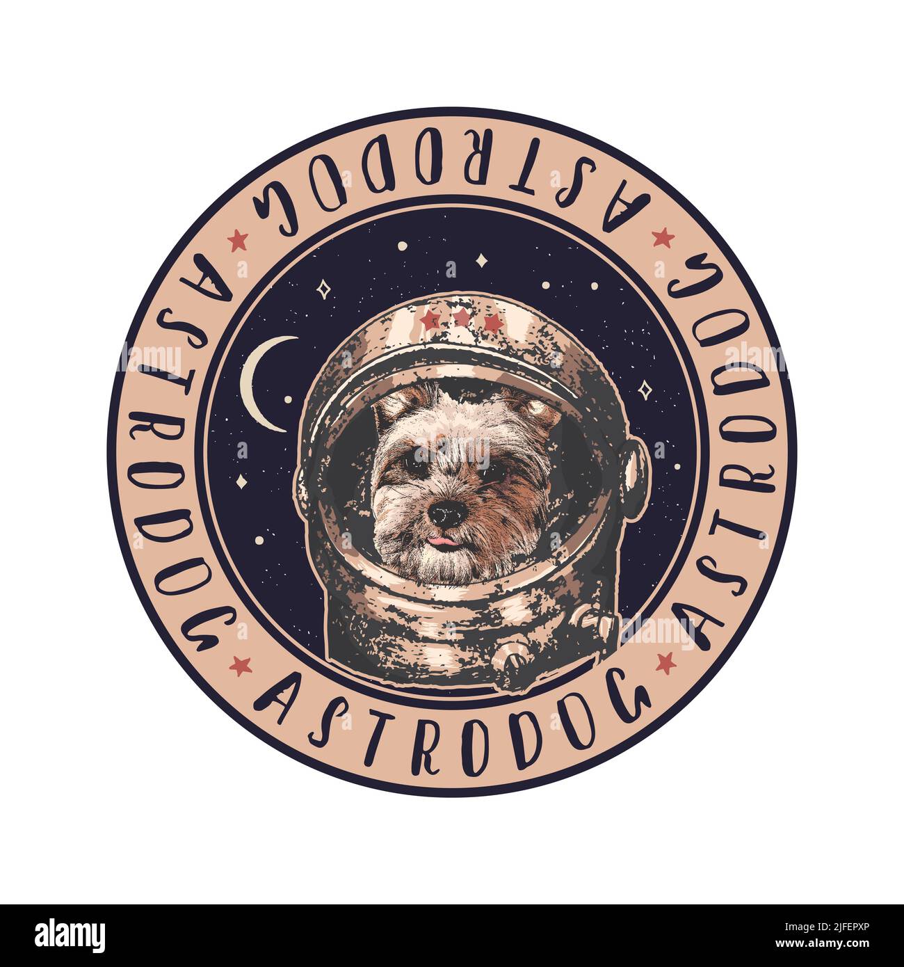 Yorkshire Terrier astrodog portrait. Cute space dog. Vector ...