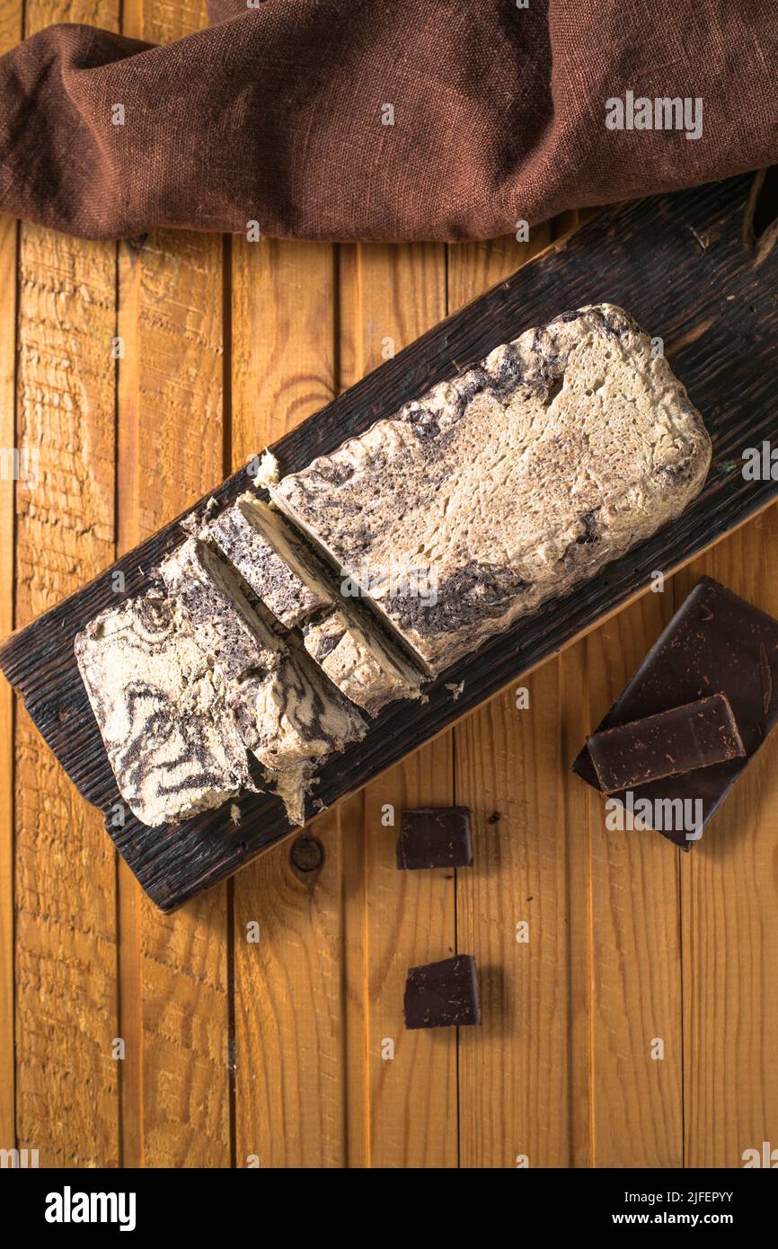 Traditional oriental dessert sweet halva. Halva made from sunflower seeds Stock Photo - Alamy