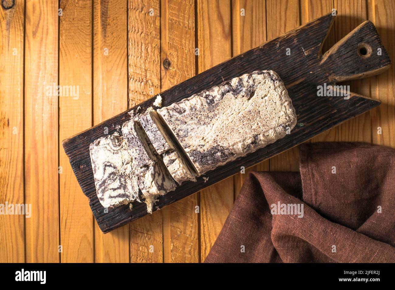 Traditional oriental dessert sweet halva. Halva made from sunflower ...