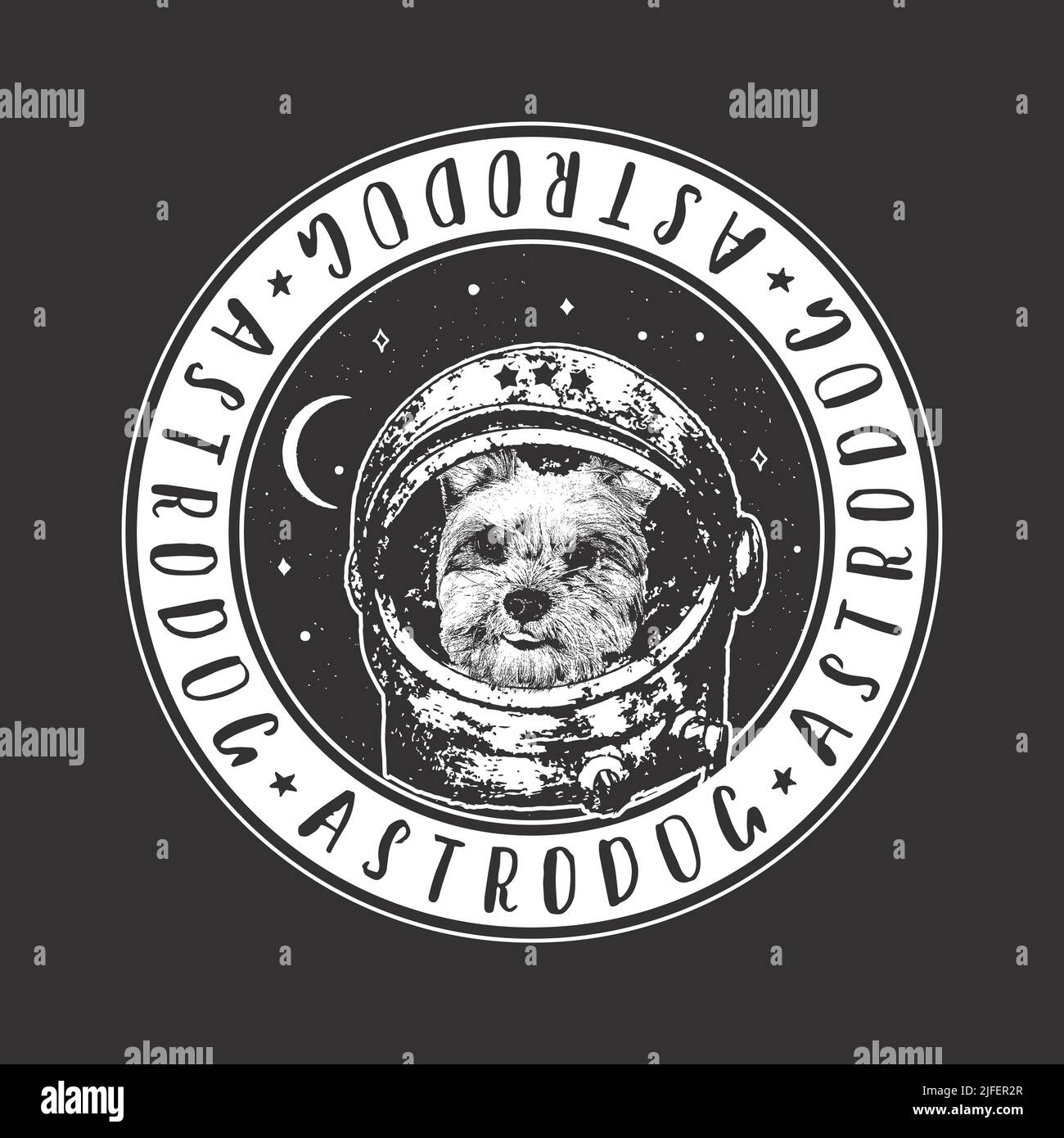 Yorkshire Terrier astrodog portrait. Cute space dog. Vector ...