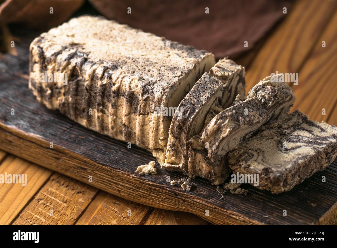 Traditional oriental dessert sweet halva. Halva made from sunflower seeds Stock Photo - Alamy