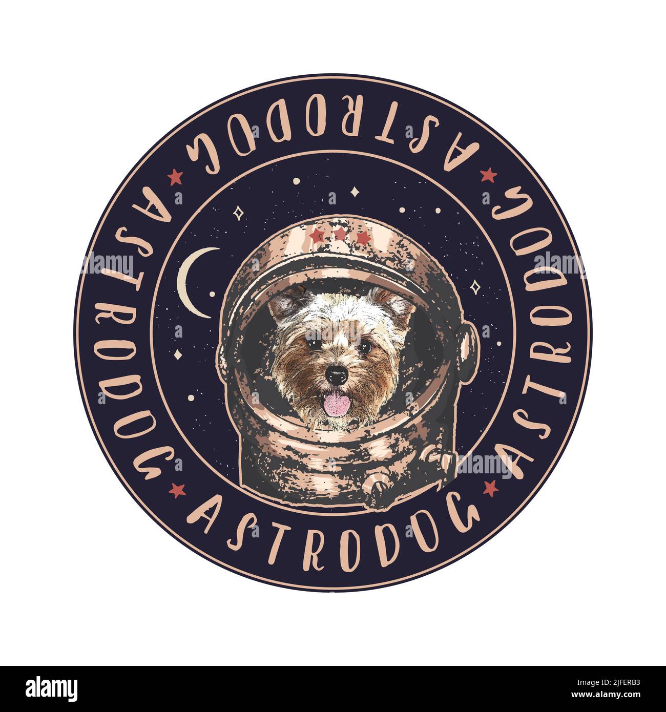 Yorkshire Terrier astrodog portrait. Cute space dog. Vector ...