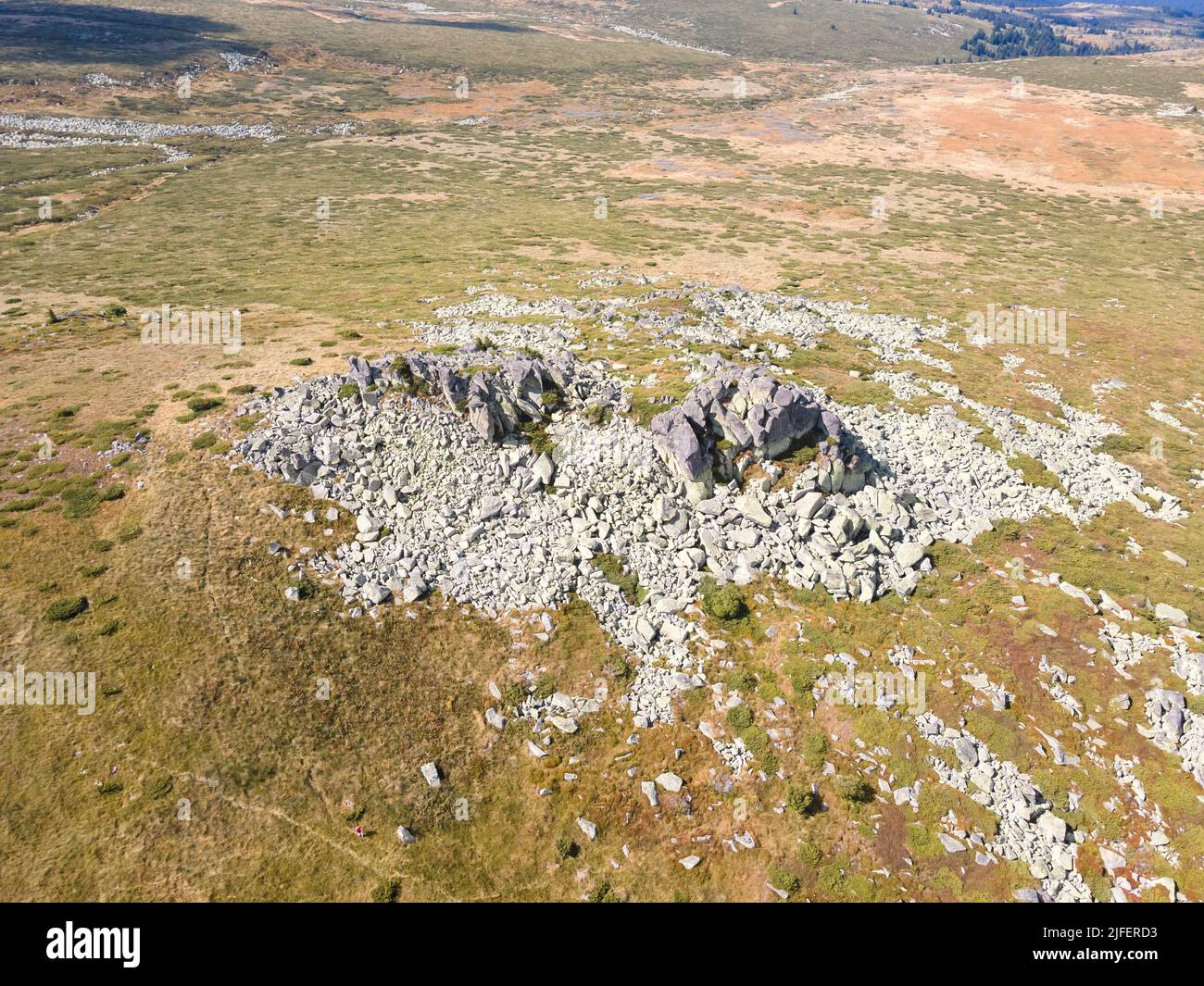Aerial view of of Vitosha Mountain near Cherni Vrah Peak, Sofia City ...