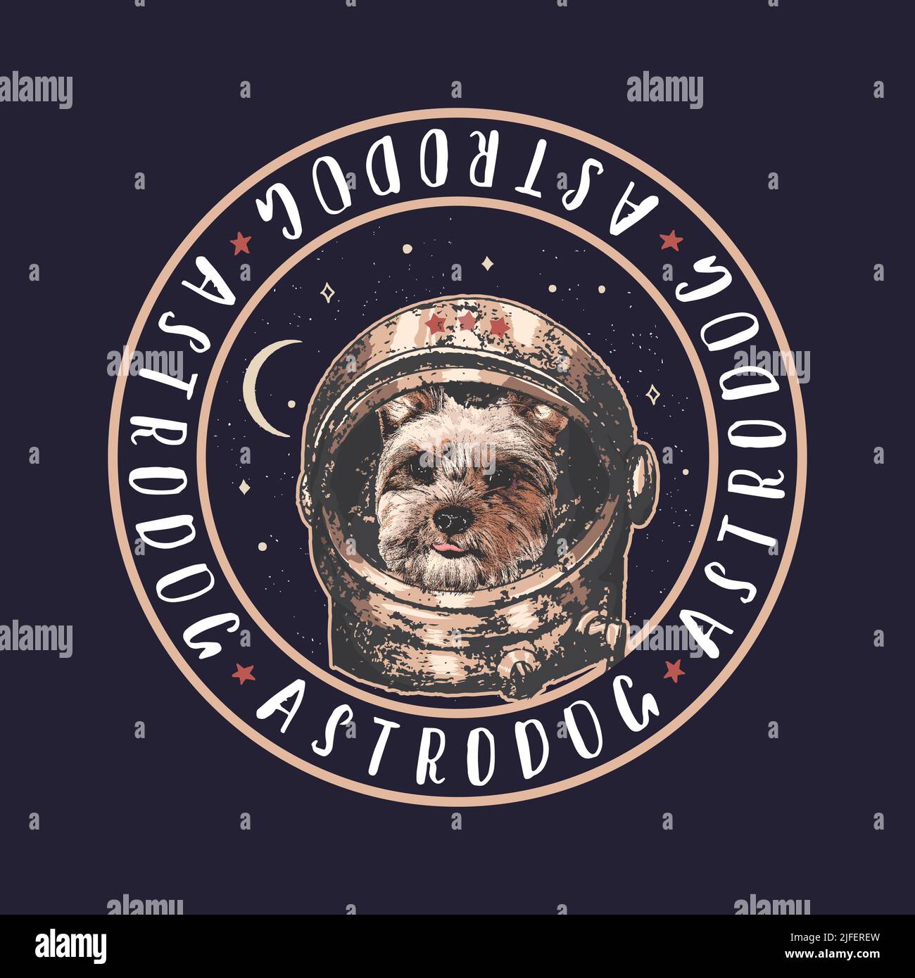 Yorkshire Terrier astrodog portrait. Cute space dog. Vector ...