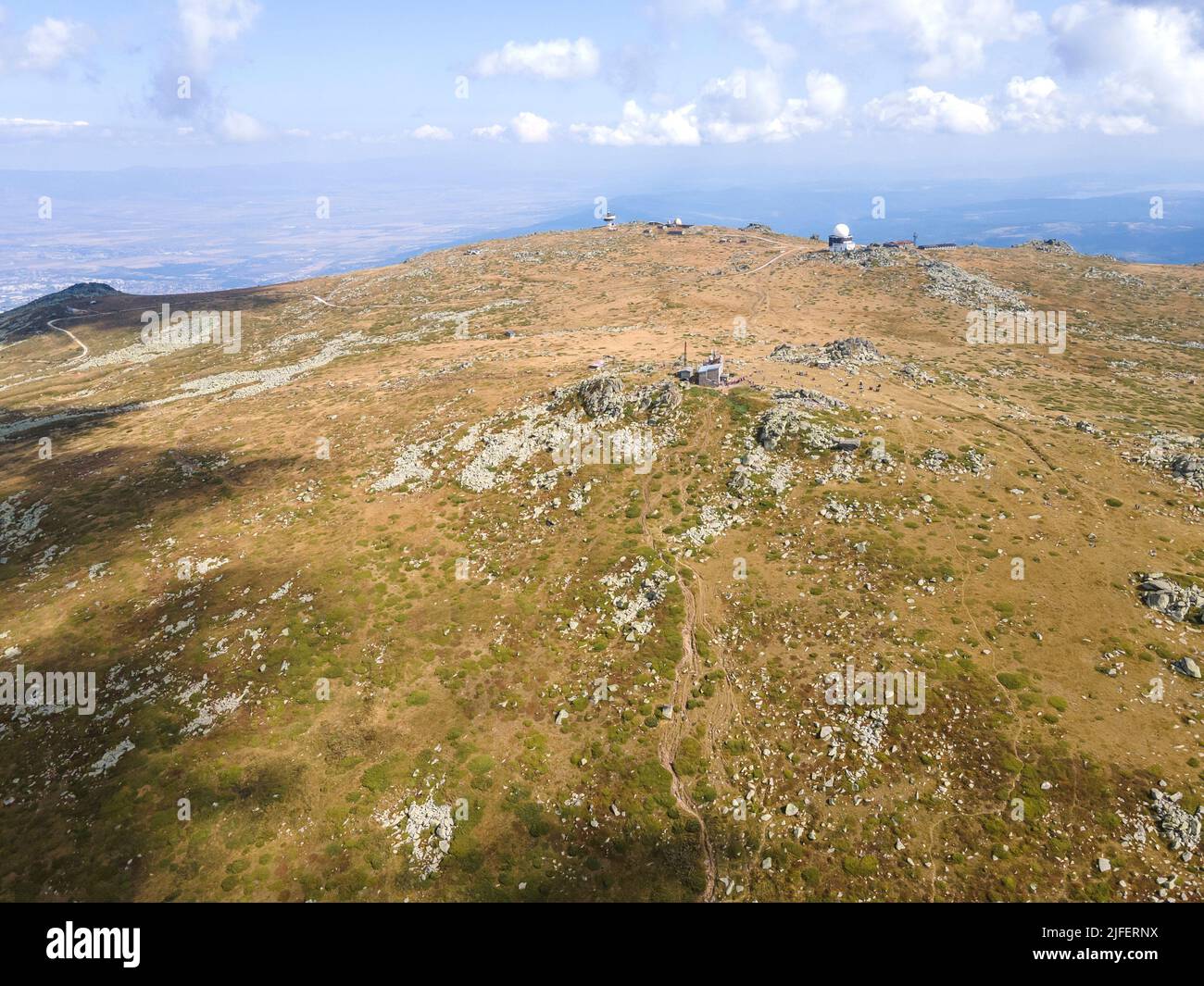 Aerial view of of Vitosha Mountain near Cherni Vrah Peak, Sofia City ...