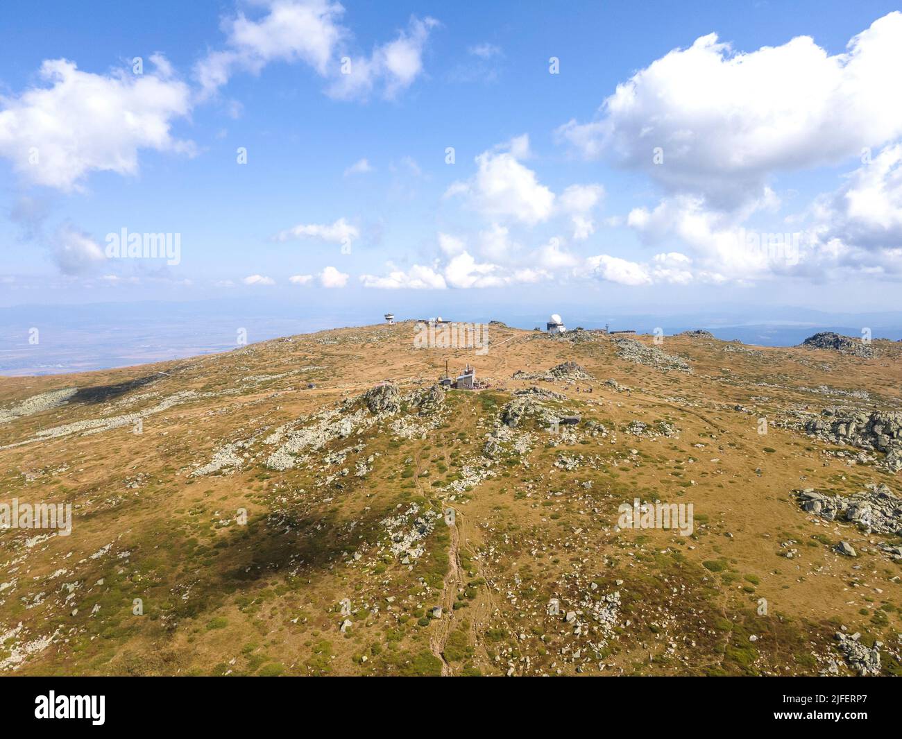 Aerial view of of Vitosha Mountain near Cherni Vrah Peak, Sofia City ...