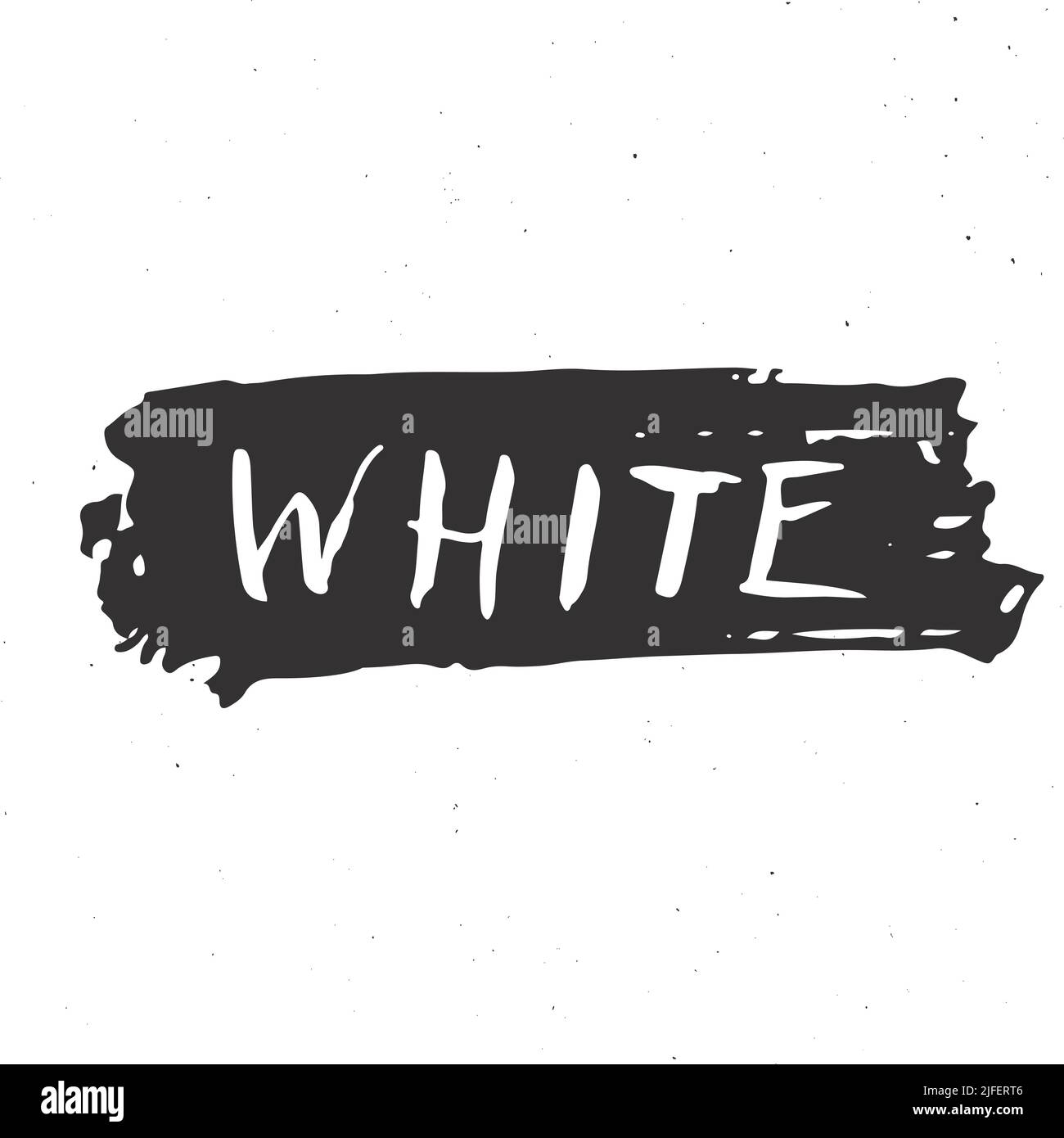 White lettering word, textured calligraphic sign. Vector illustration ...