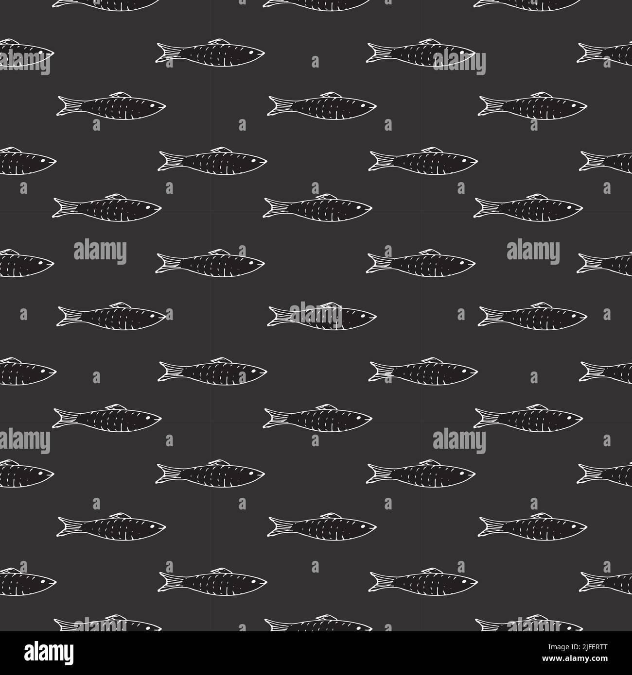 Fish Seamless pattern. Fish Cartoon doodle, Vector illustration Stock ...