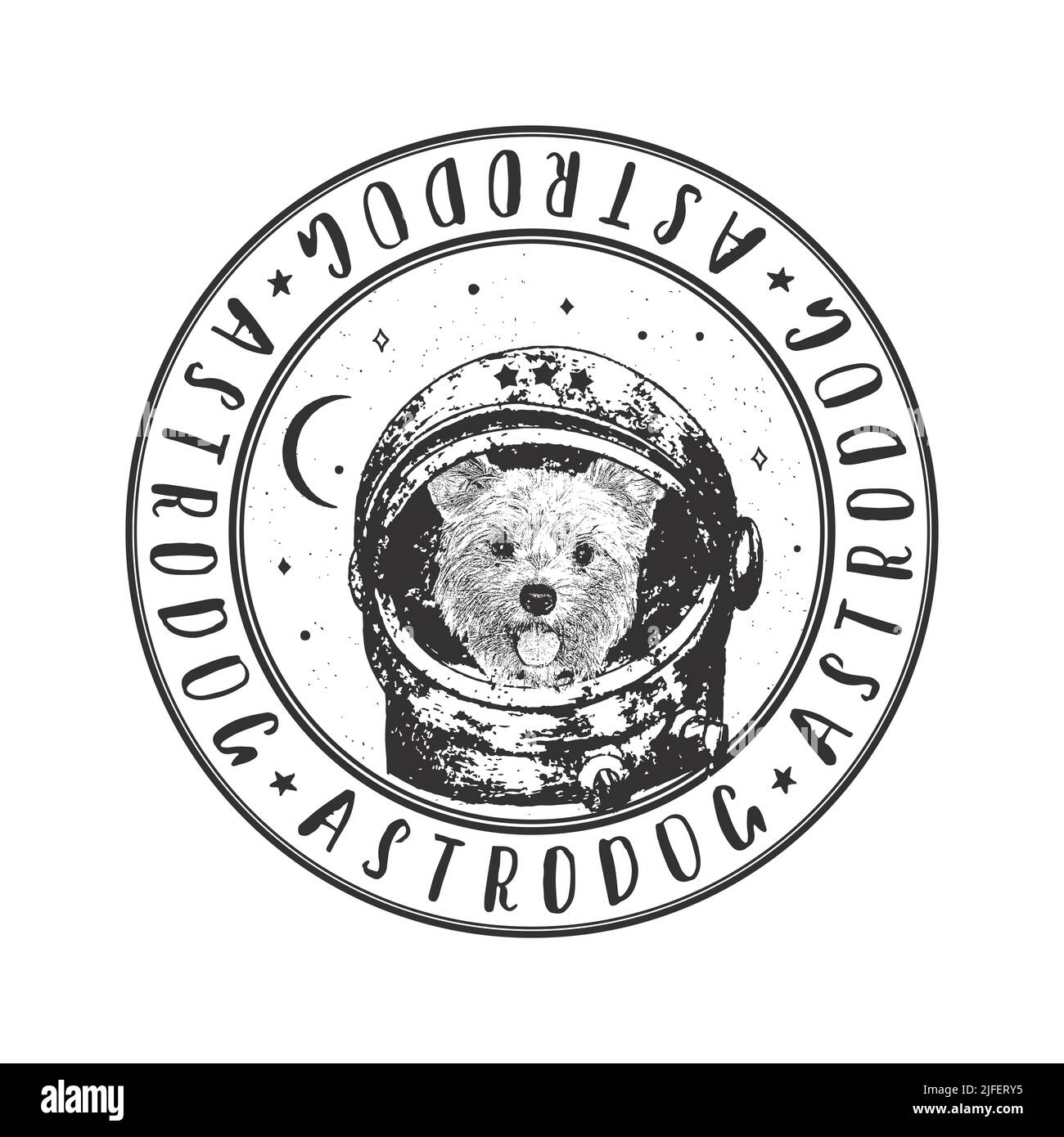 Yorkshire Terrier astrodog portrait. Cute space dog. Vector ...