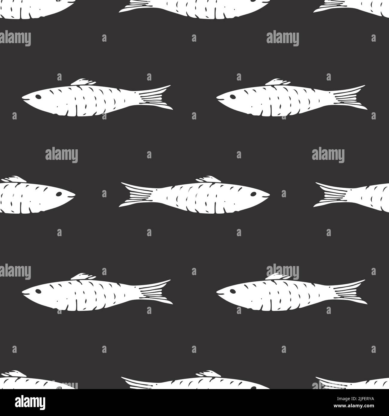 Fish Seamless pattern. Fish Cartoon doodle, Vector illustration Stock ...