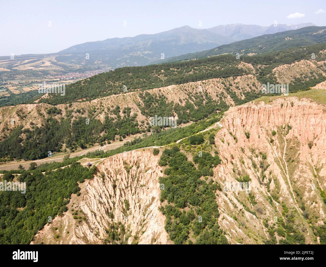 Amazing Aerial view of rock formation Stob pyramids, Rila Mountain ...