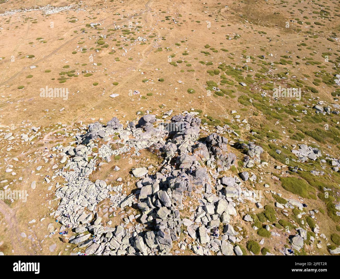 Aerial view of of Vitosha Mountain near Cherni Vrah Peak, Sofia City ...