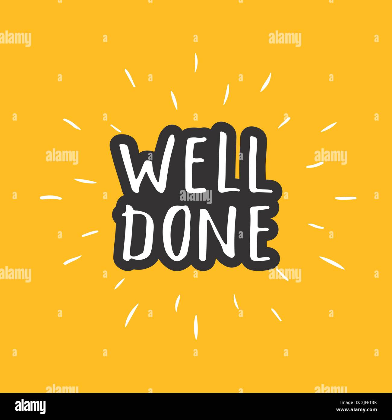 Well Done lettering sign, Congratulations message, calligraphic text ...