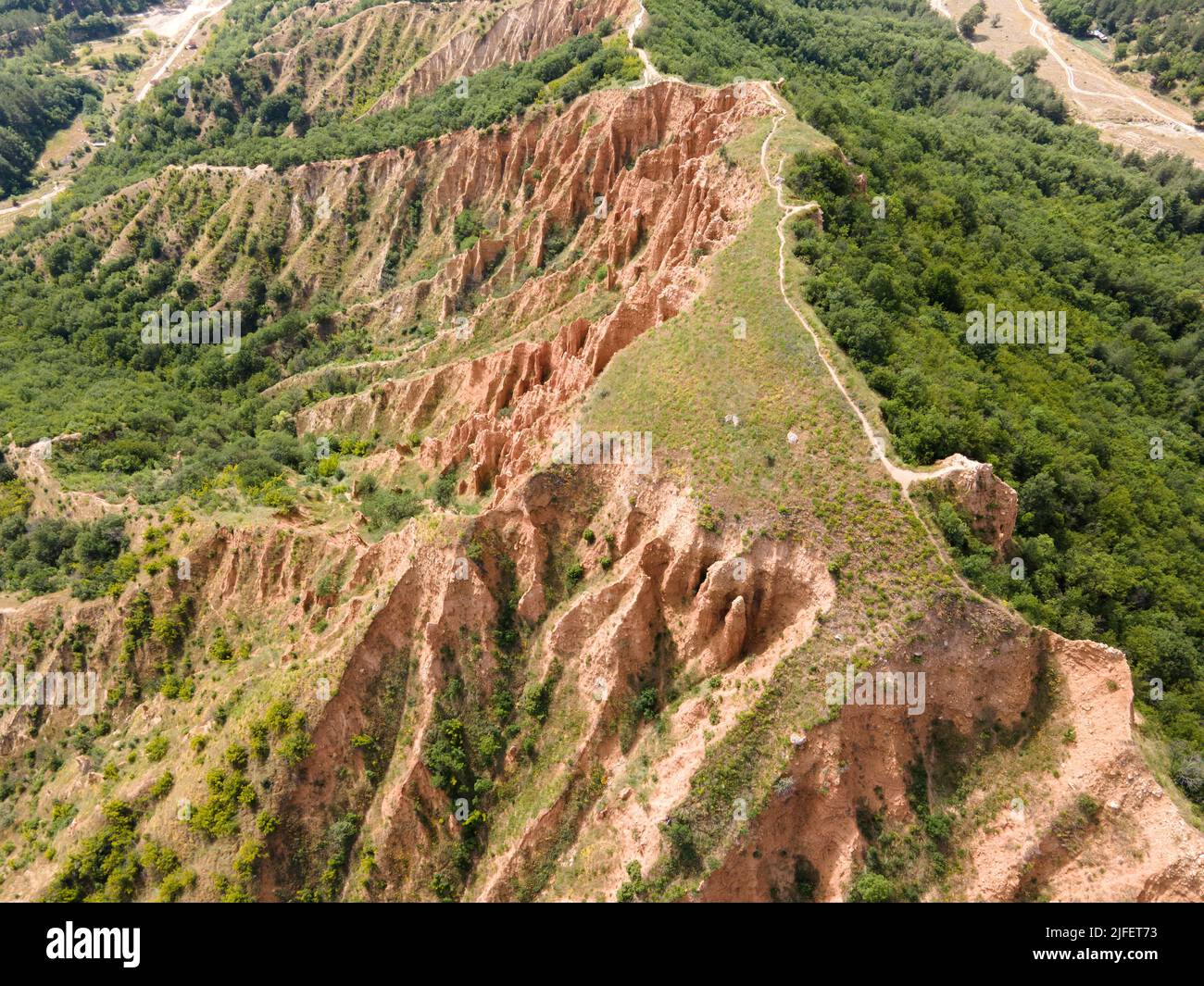 Amazing Aerial view of rock formation Stob pyramids, Rila Mountain ...