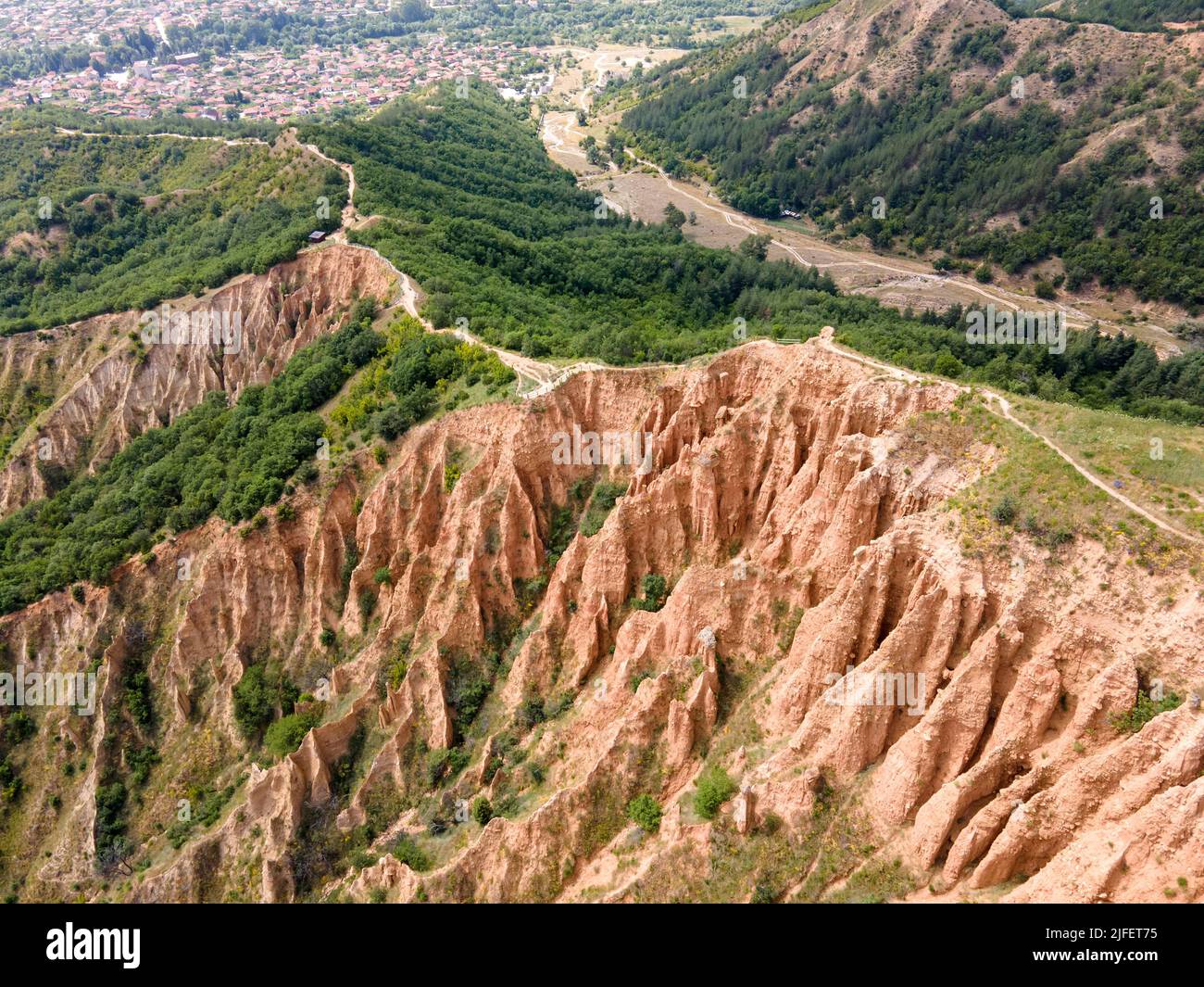 Amazing Aerial view of rock formation Stob pyramids, Rila Mountain ...