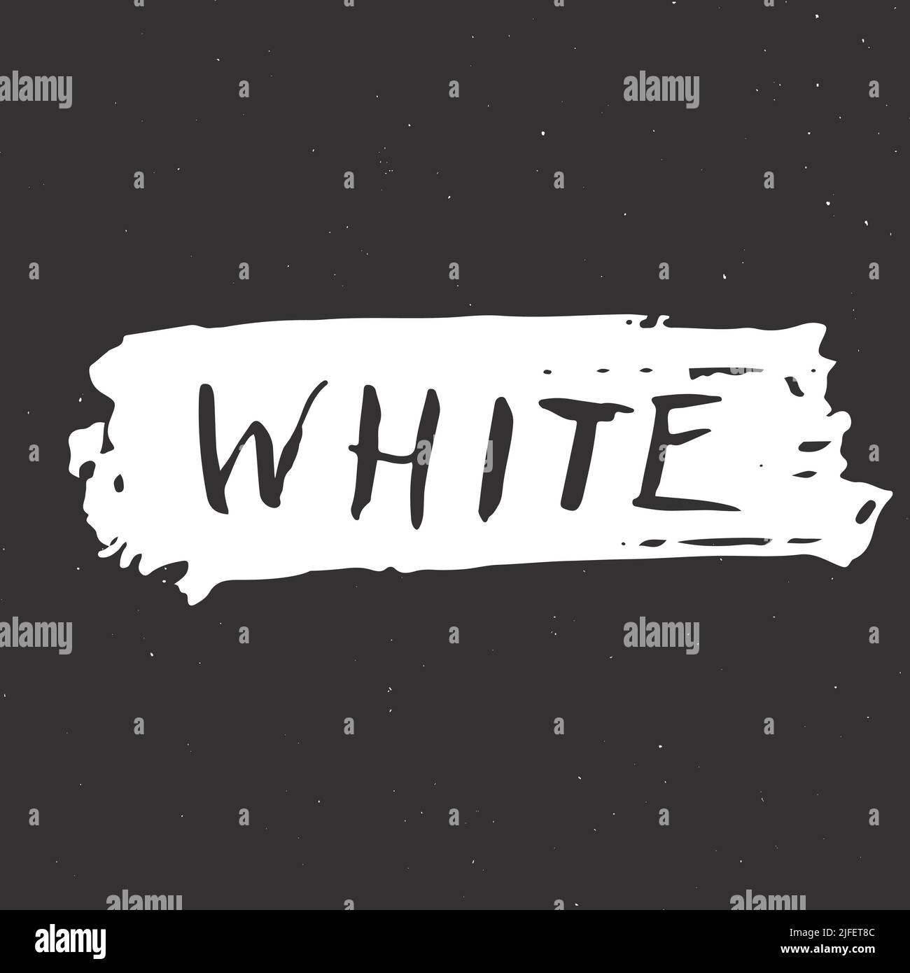 White lettering word, textured calligraphic sign. Vector illustration ...