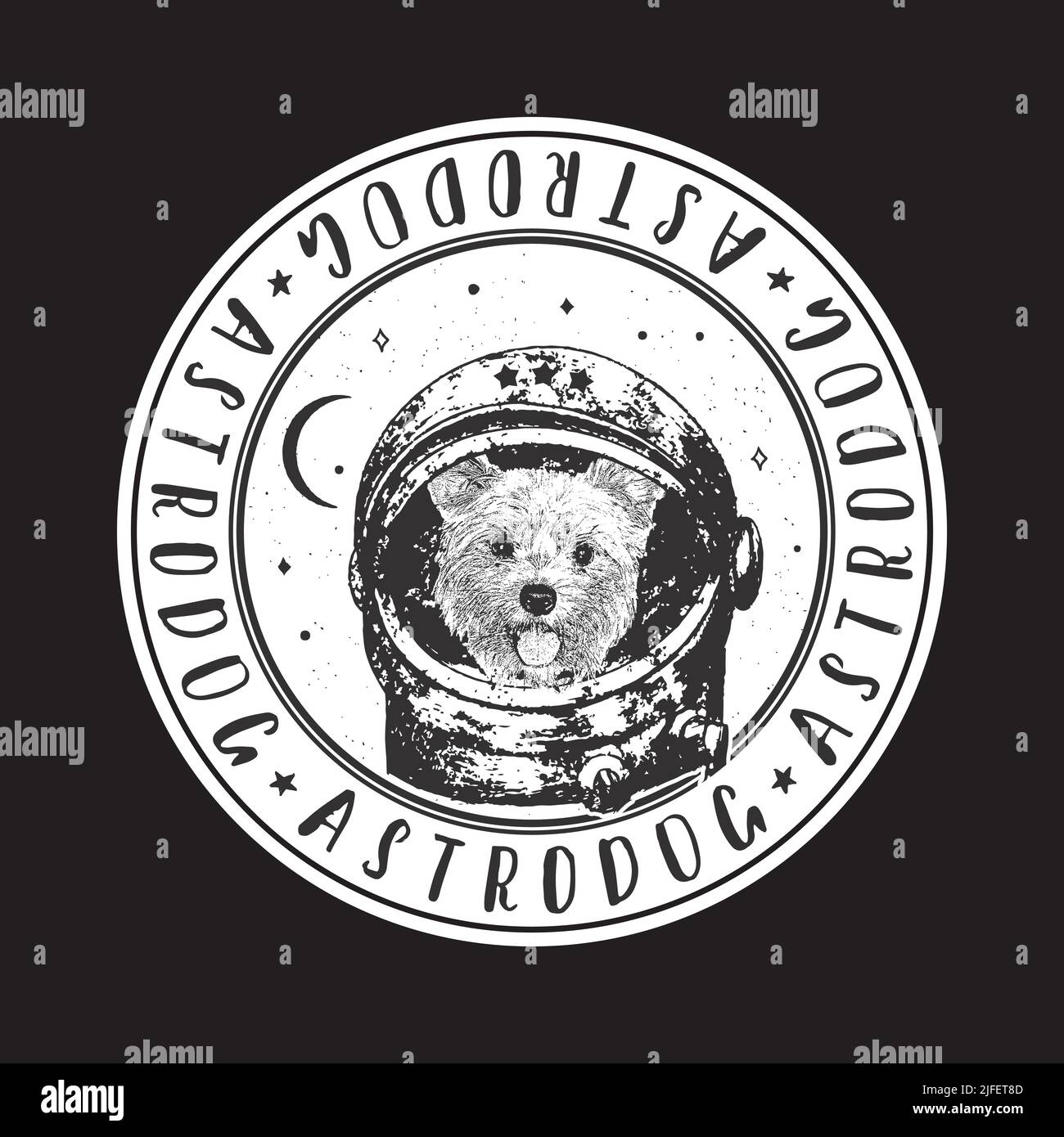 Yorkshire Terrier astrodog portrait. Cute space dog. Vector ...