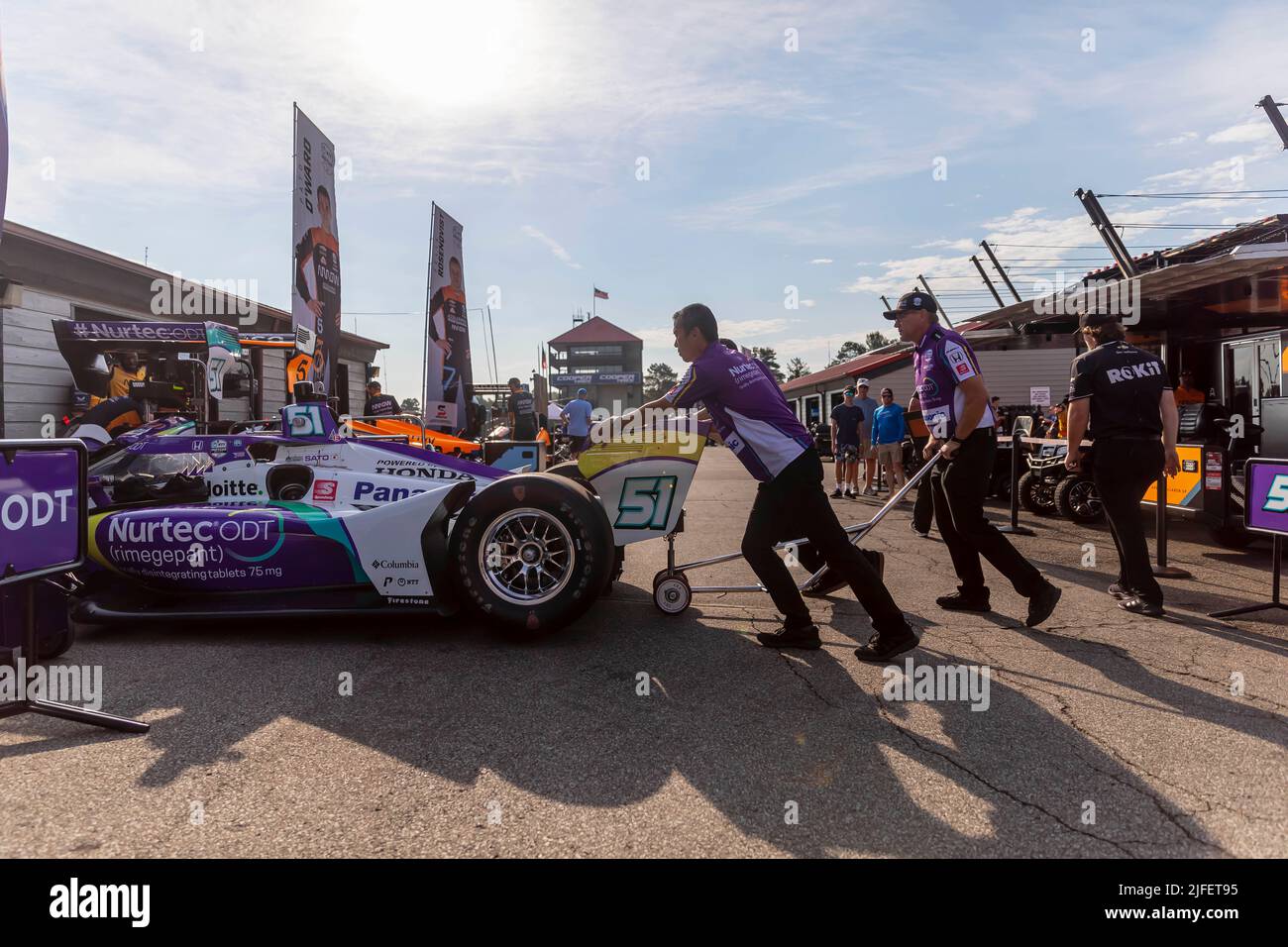 Lexington, OH, USA. 2nd July, 2022. Crew members of Rick Ware Racing ...
