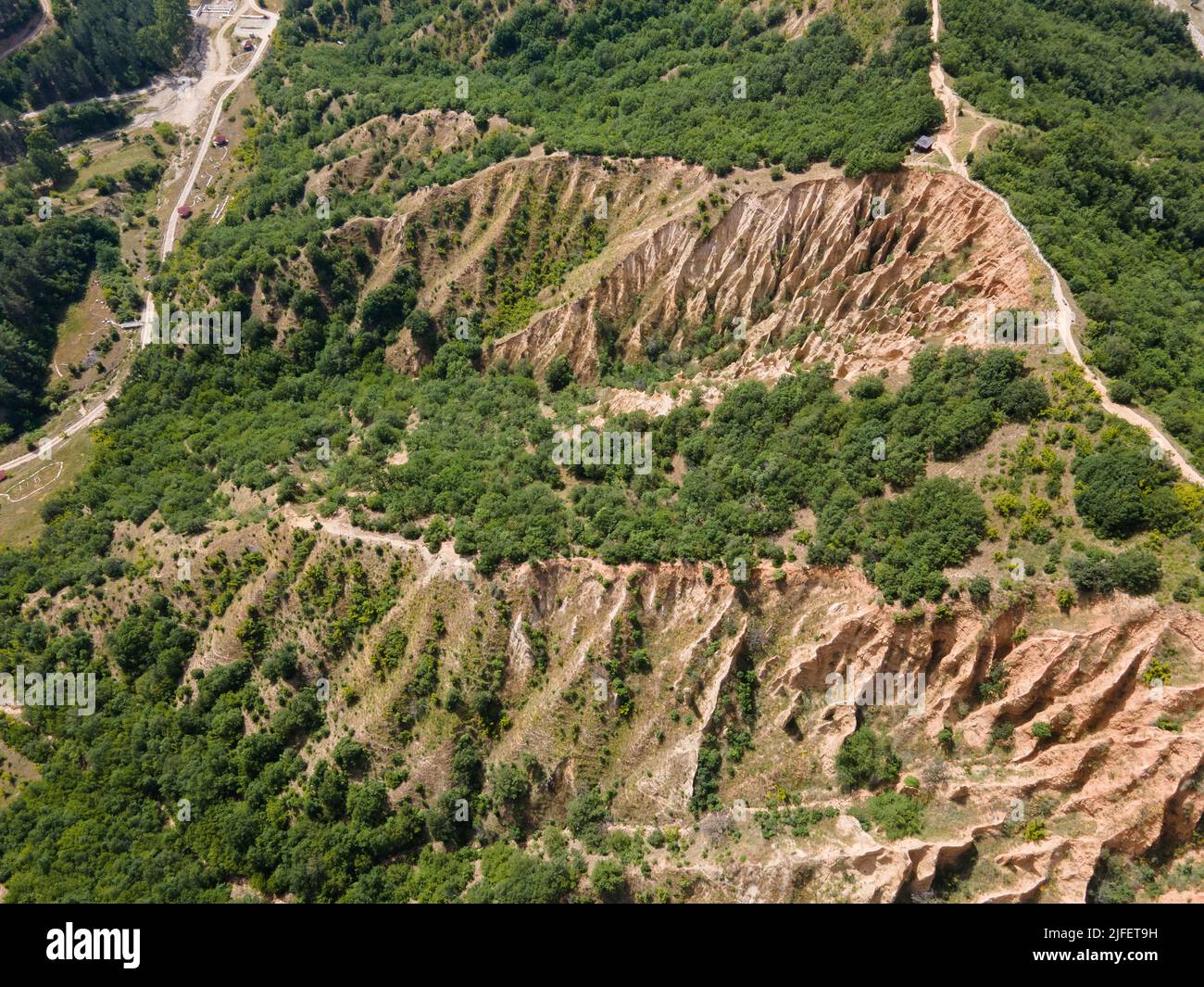 Amazing Aerial view of rock formation Stob pyramids, Rila Mountain ...