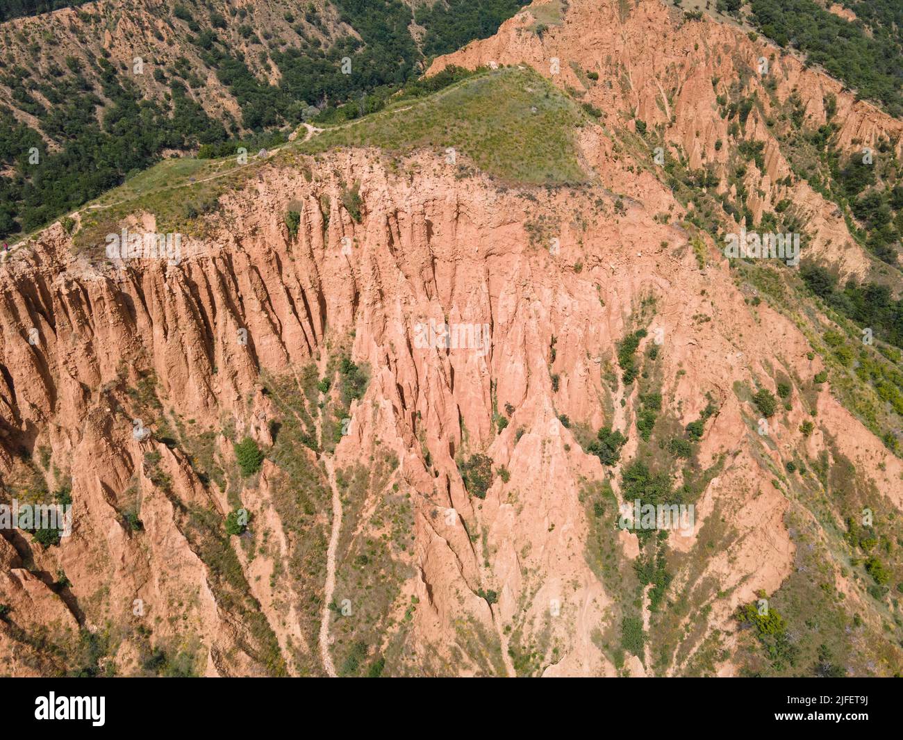Amazing Aerial view of rock formation Stob pyramids, Rila Mountain ...