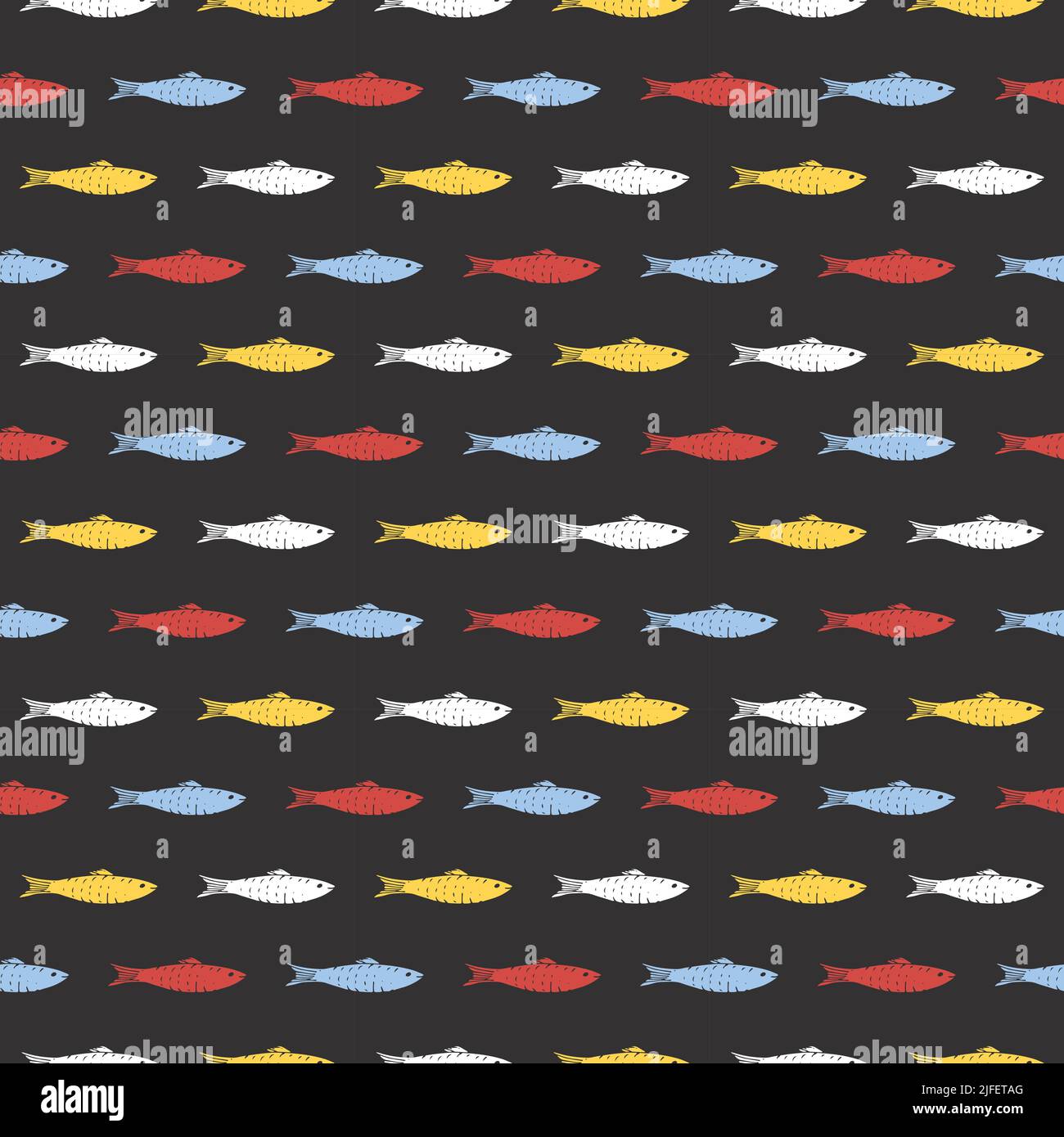 Fish Seamless pattern. Fish Cartoon doodle, Vector illustration Stock ...