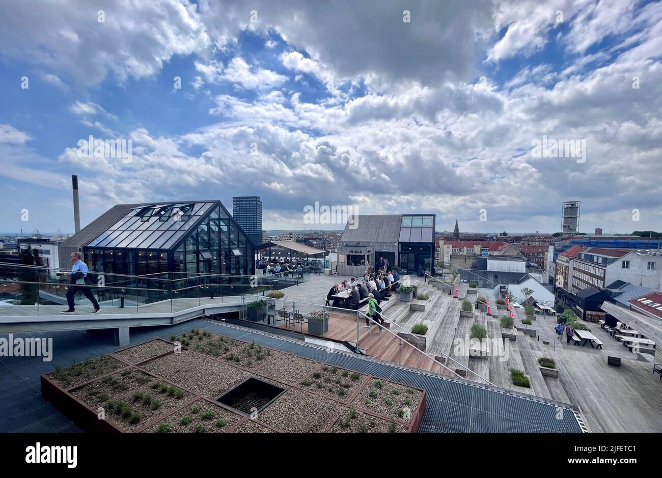 Aarhus, Denmark. 10th June, 2022. The roof garden "Rooftop" of the ...