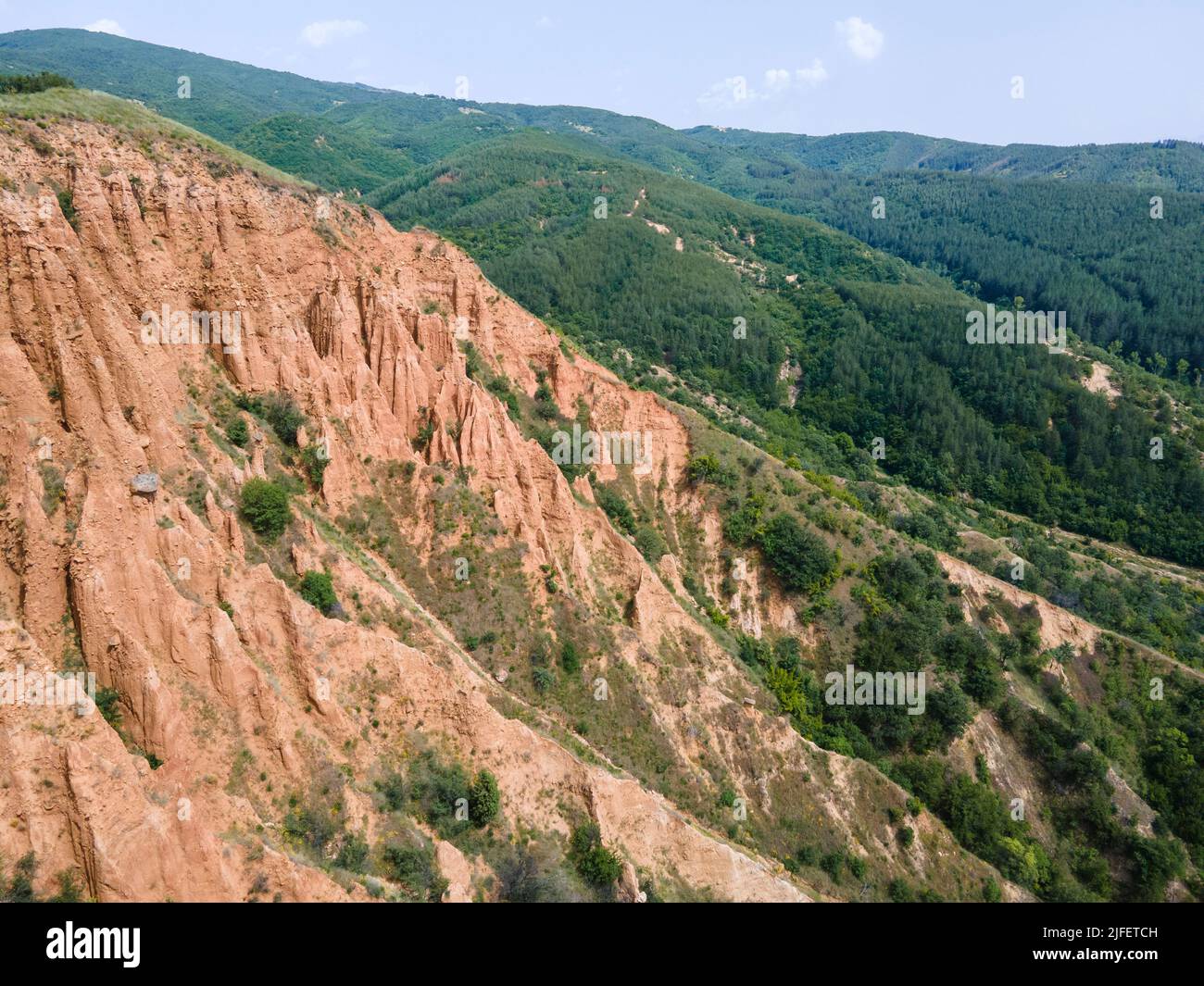 Amazing Aerial view of rock formation Stob pyramids, Rila Mountain ...