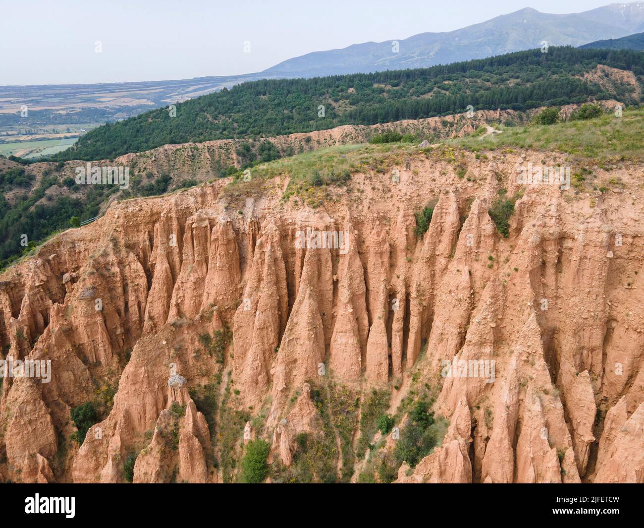 Amazing Aerial view of rock formation Stob pyramids, Rila Mountain ...