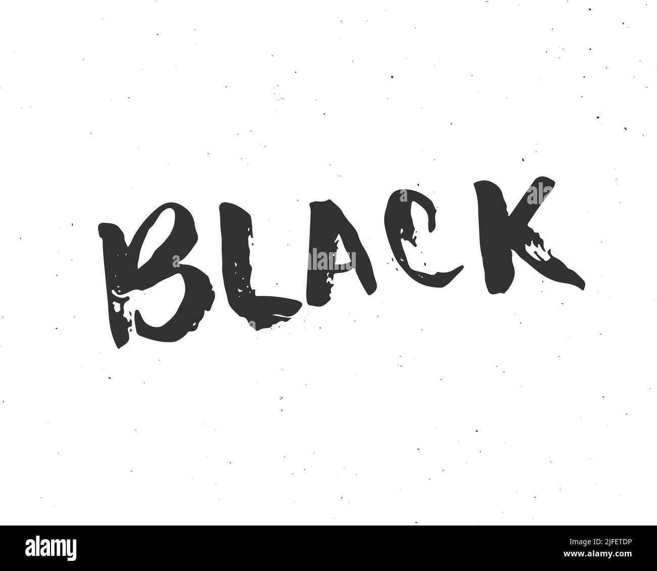 Black lettering word, textured calligraphic sign. Vector illustration ...