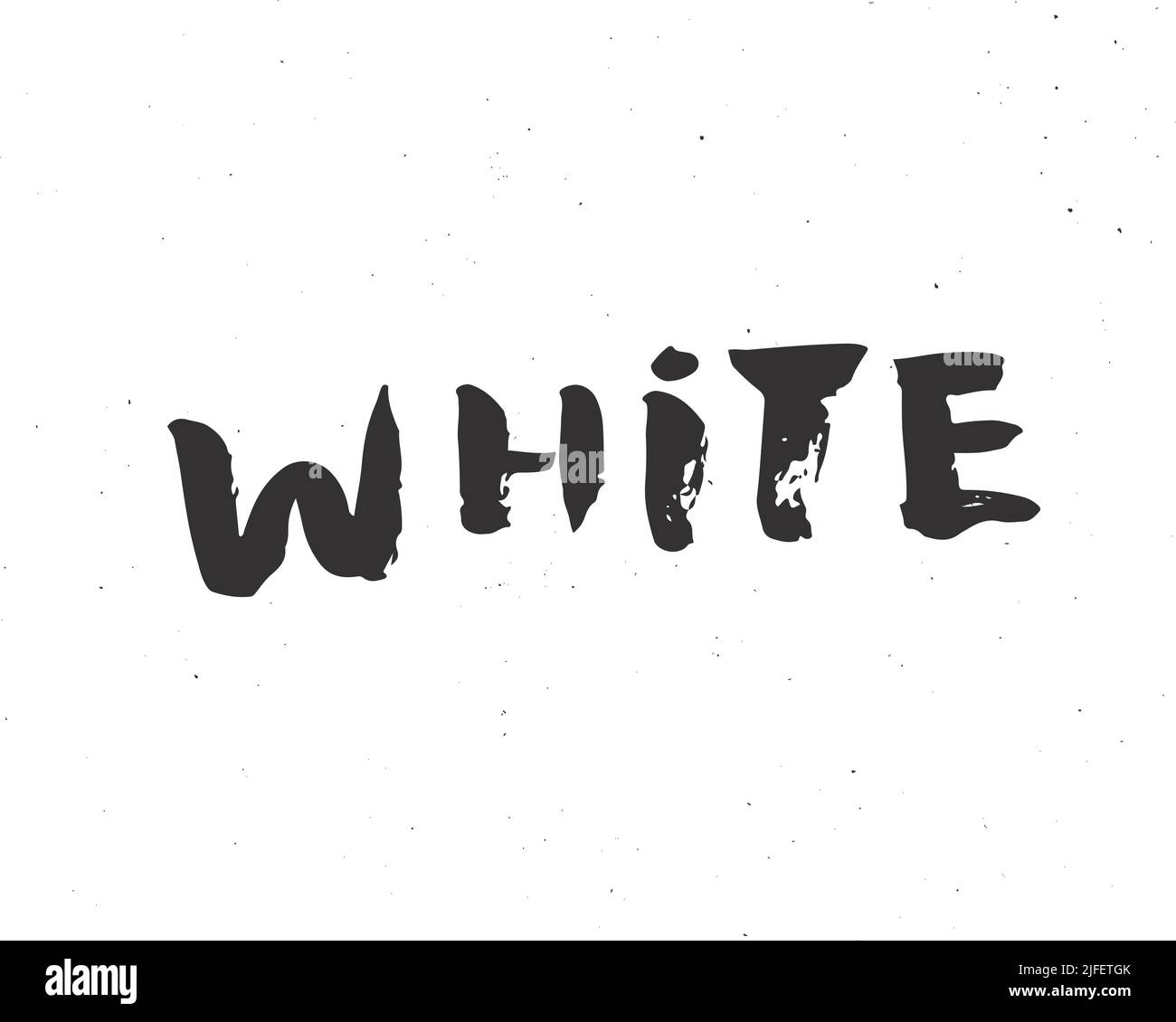 White lettering word, textured calligraphic sign. Vector illustration ...