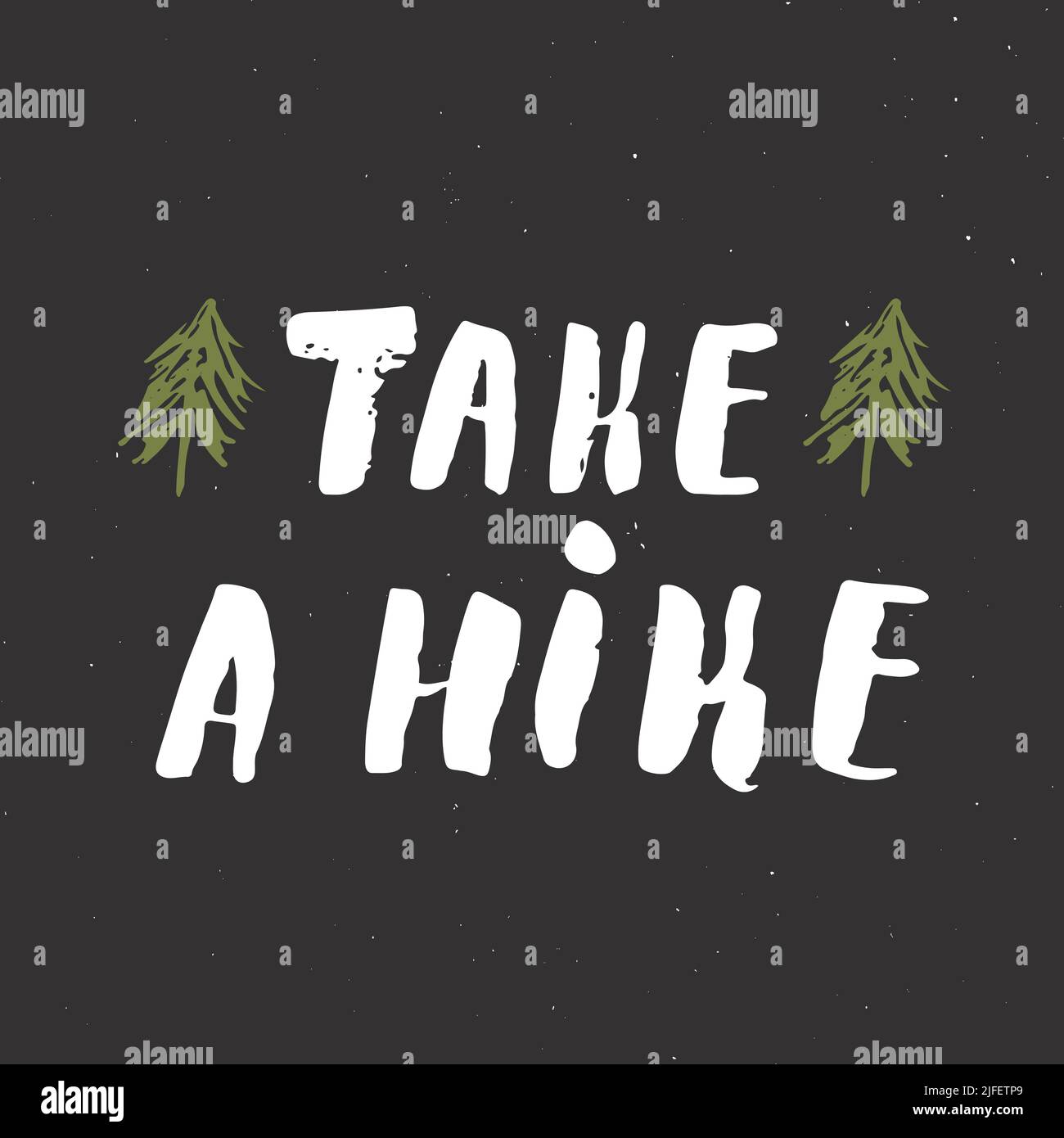 Take a hike lettering handwritten sign, Hand drawn grunge calligraphic ...