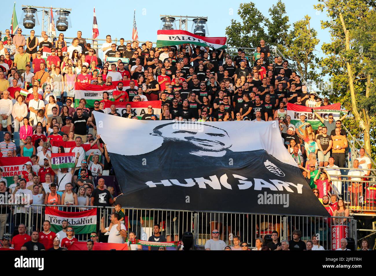 BUDAPEST, HUNGARY - JULY 2: Supporters of Hungary during the FINA World ...