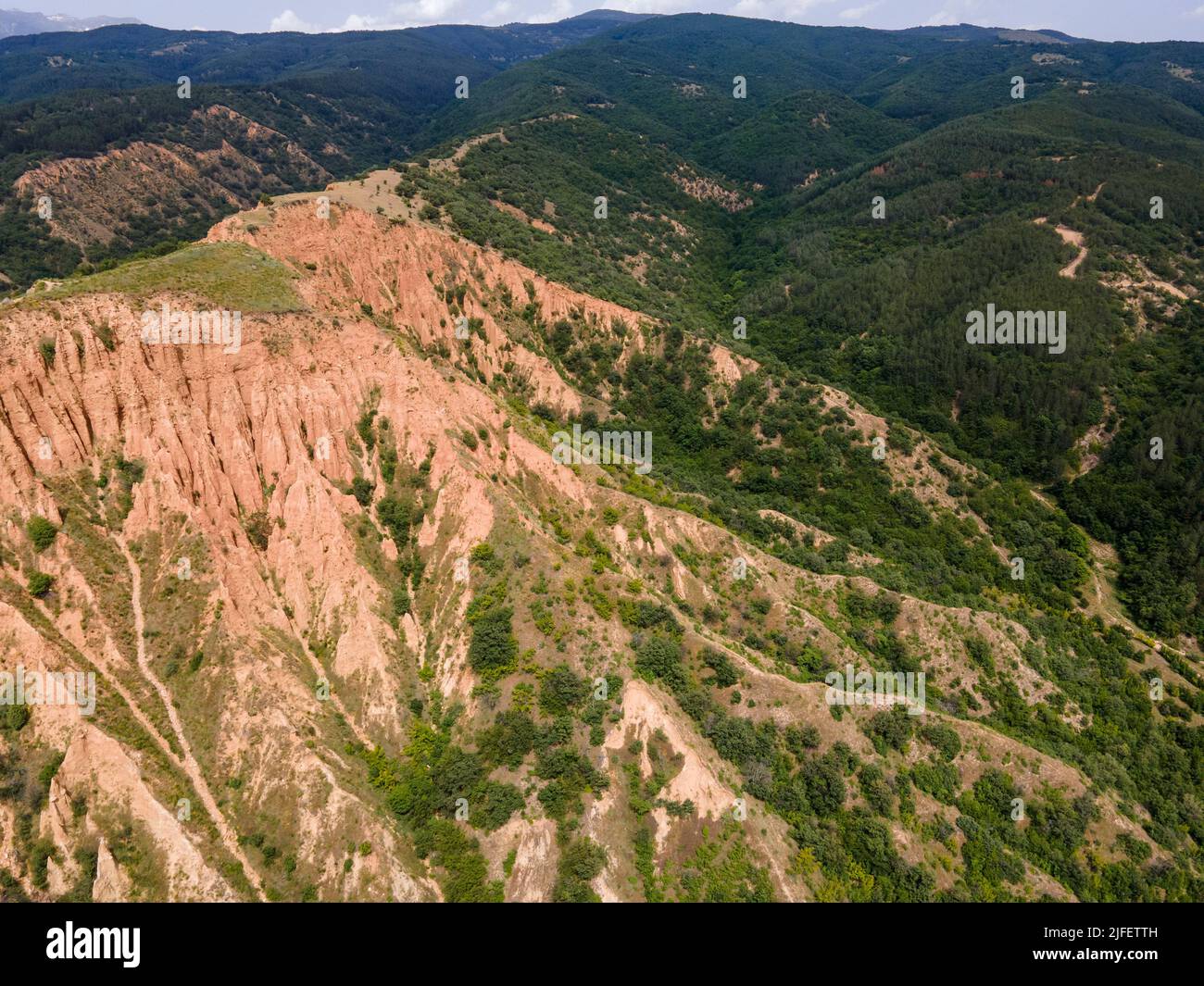 Amazing Aerial view of rock formation Stob pyramids, Rila Mountain ...