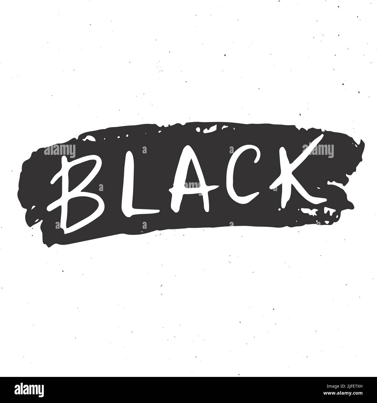 Black lettering word, textured calligraphic sign. Vector illustration ...