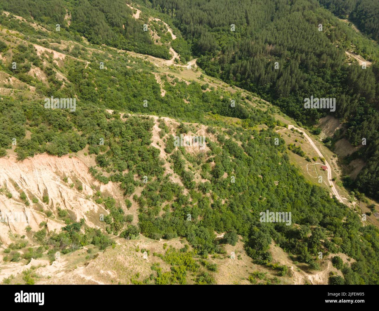 Amazing Aerial view of rock formation Stob pyramids, Rila Mountain ...