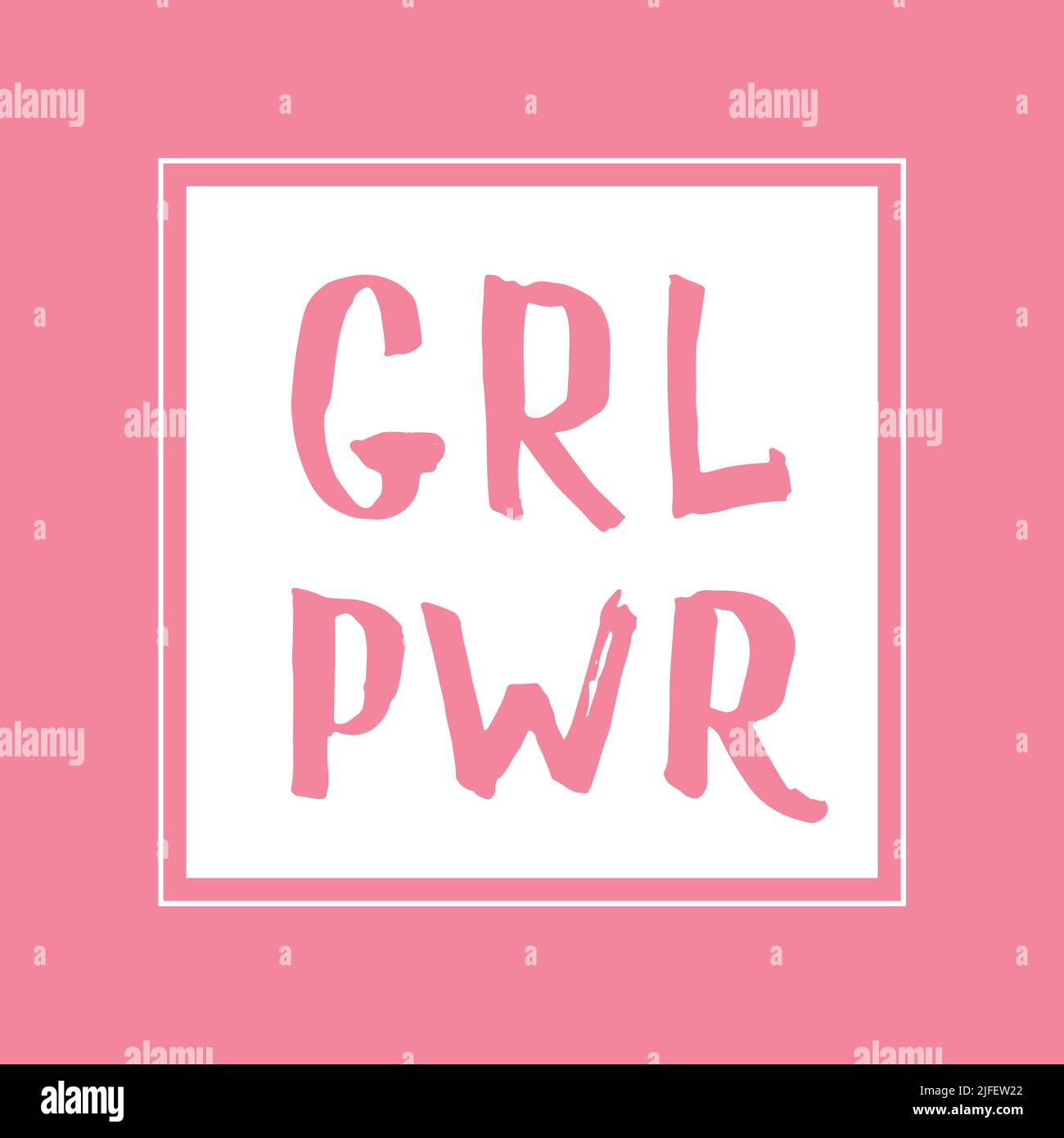 Girl Power lettering quote, Hand drawn calligraphic sign. Vector ...