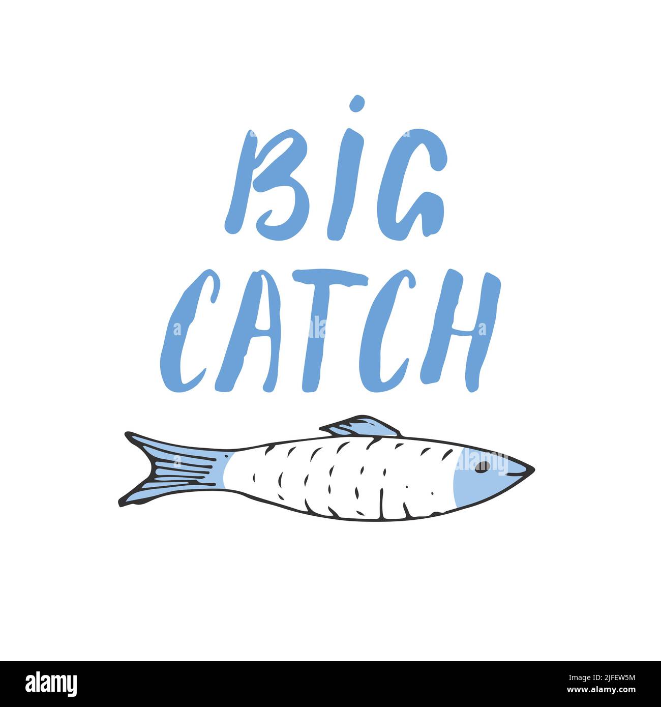 Big catch, fish and sign, Fishing concept, outdoor hobby, Vector ...
