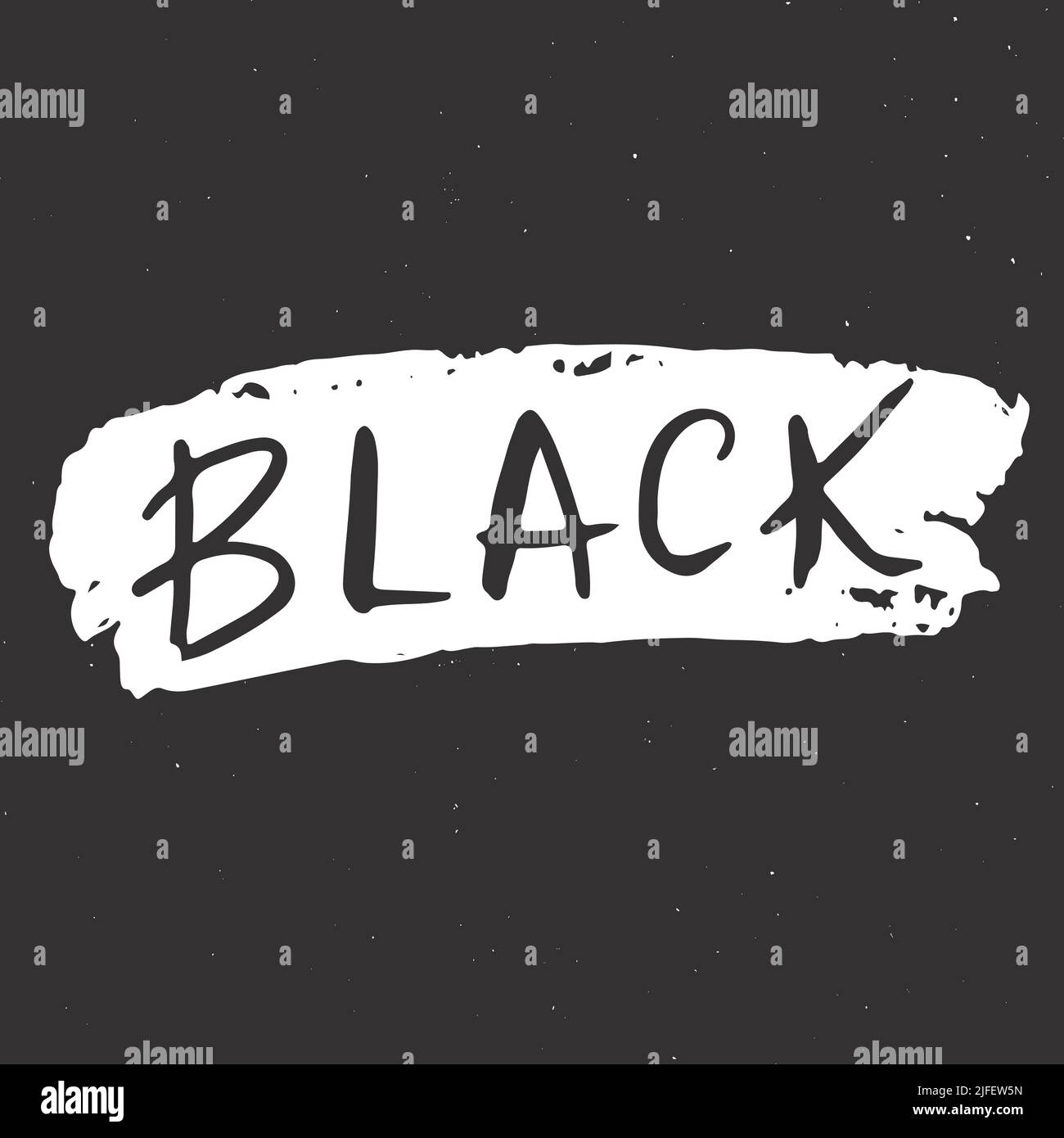Black lettering word, textured calligraphic sign. Vector illustration ...