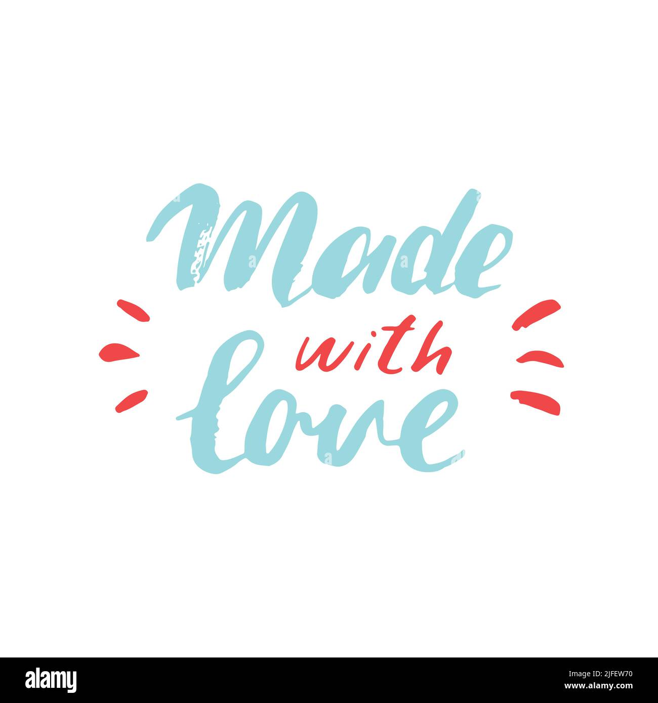 Made with love lettering handwritten sign, Hand drawn grunge ...