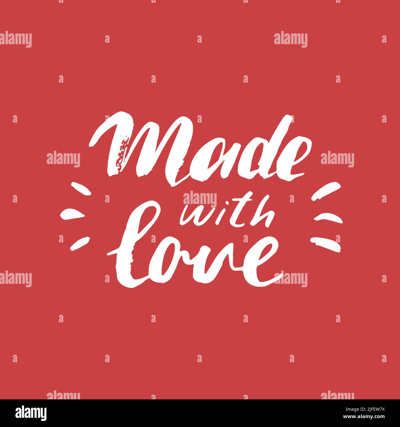 Made with love lettering handwritten sign, Hand drawn grunge ...