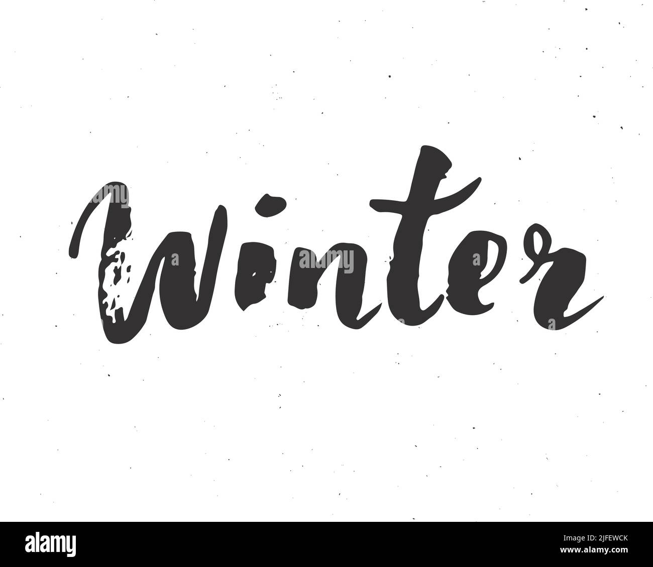 Winter lettering word, textured calligraphic sign. Vector illustration ...