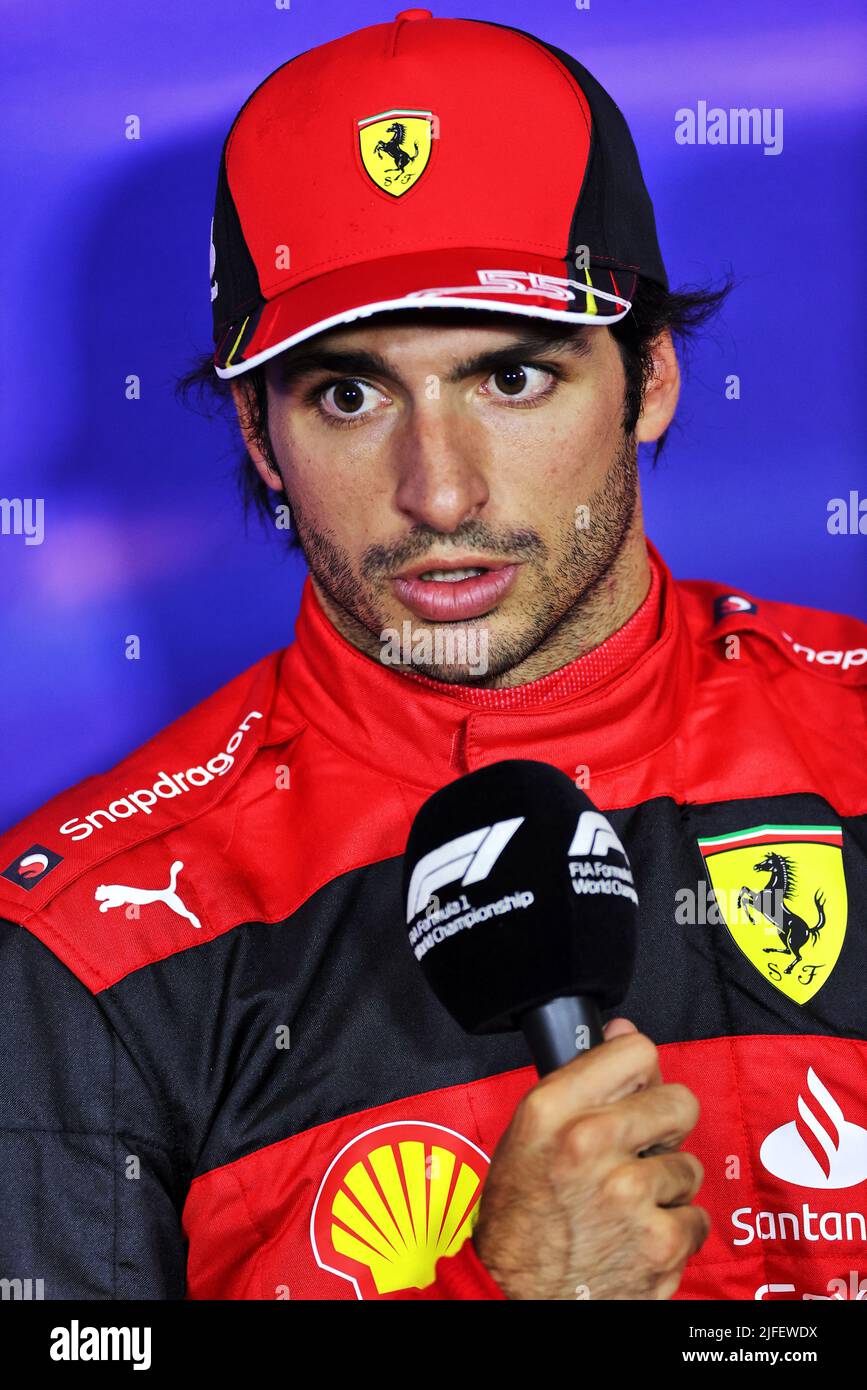 SAINZ Carlos (spa), Scuderia Ferrari F1-75, portrait press conference ...