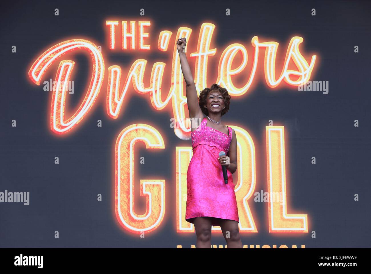 The Drifters Girl musical at West End Live 2022, currently performing at the Garrick Theatre ...