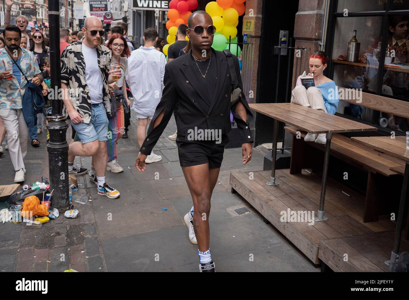 Members of the LGBTQ+ community gather in Soho streets during the 50th ...