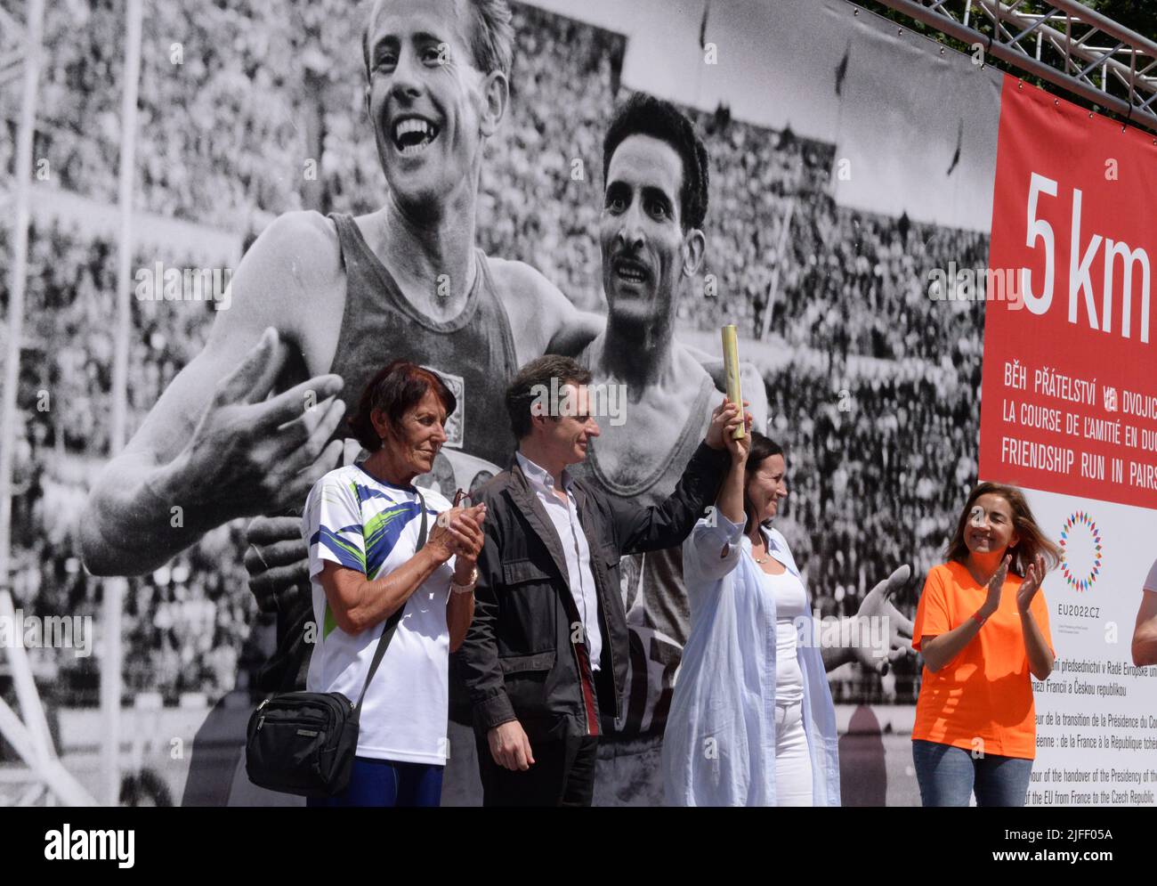 France passed the relay baton symbolically to the Czech Republic for ...