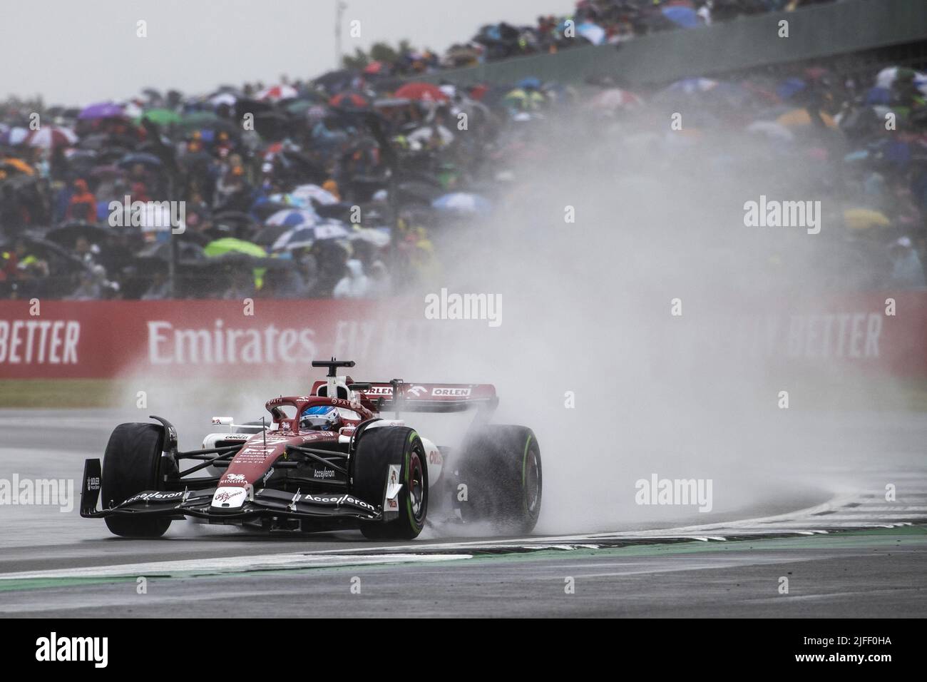 NORTHAMPTON - Valtteri Bottas (77) with the Alfa Romeo C40 during ...
