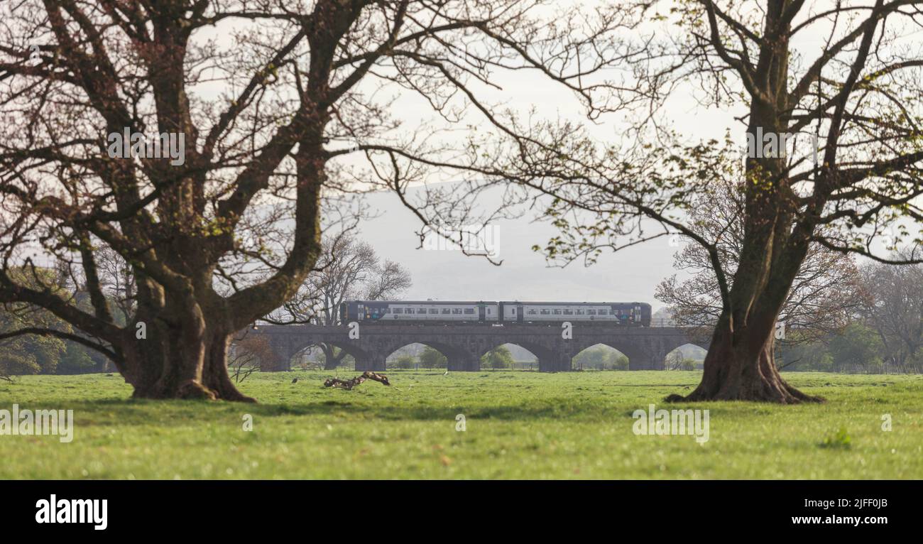 Northern Rail class 158 train 158796 crossing Melling viaduct on the ...