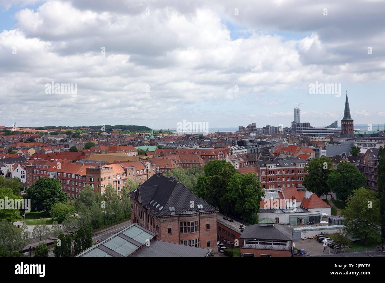 Aarhus, Denmark. 10th June, 2022. View of the old town and the new ...